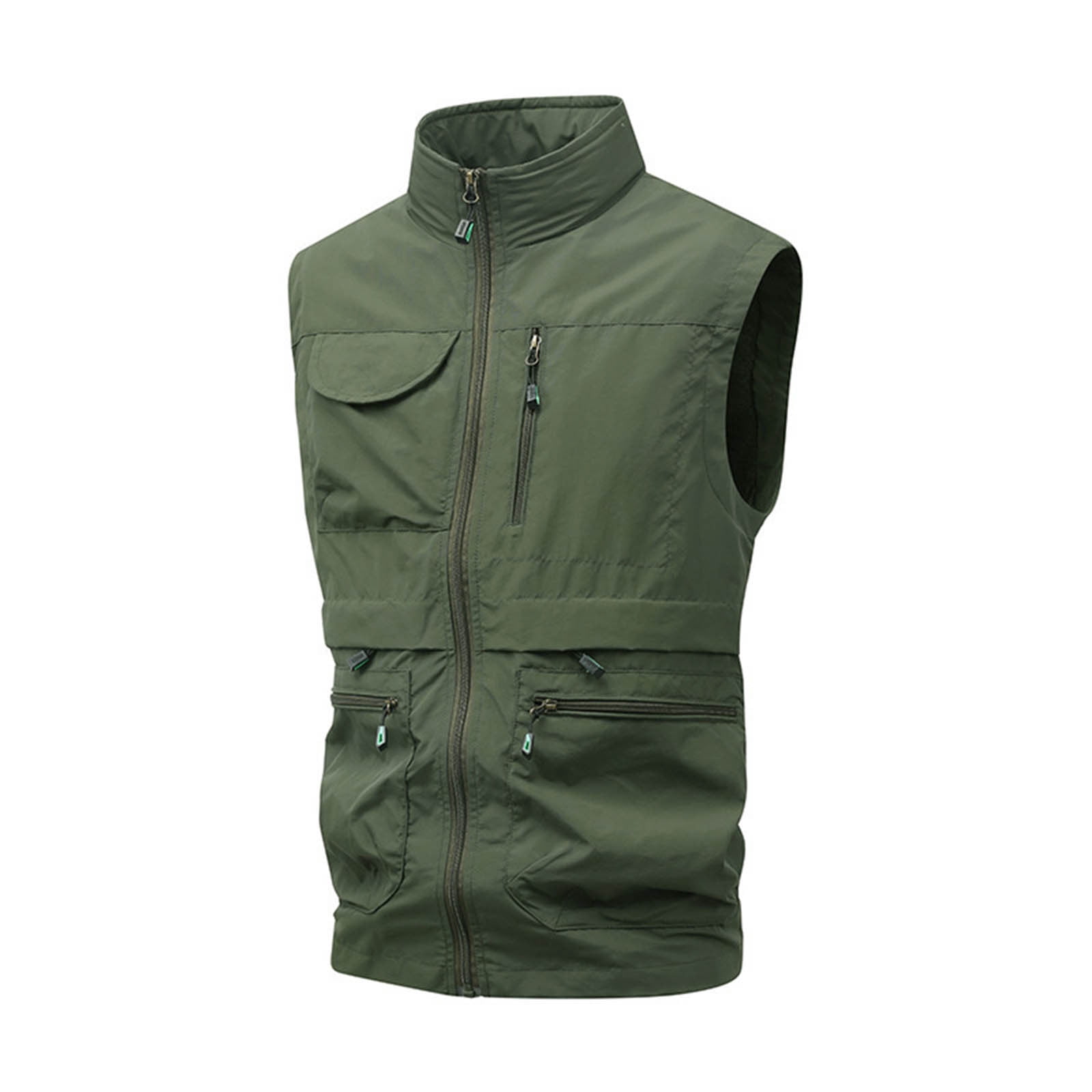 QNANSPI Men's Casual Sleeveless Jacket, Outdoor Cargo Vests for Men ...