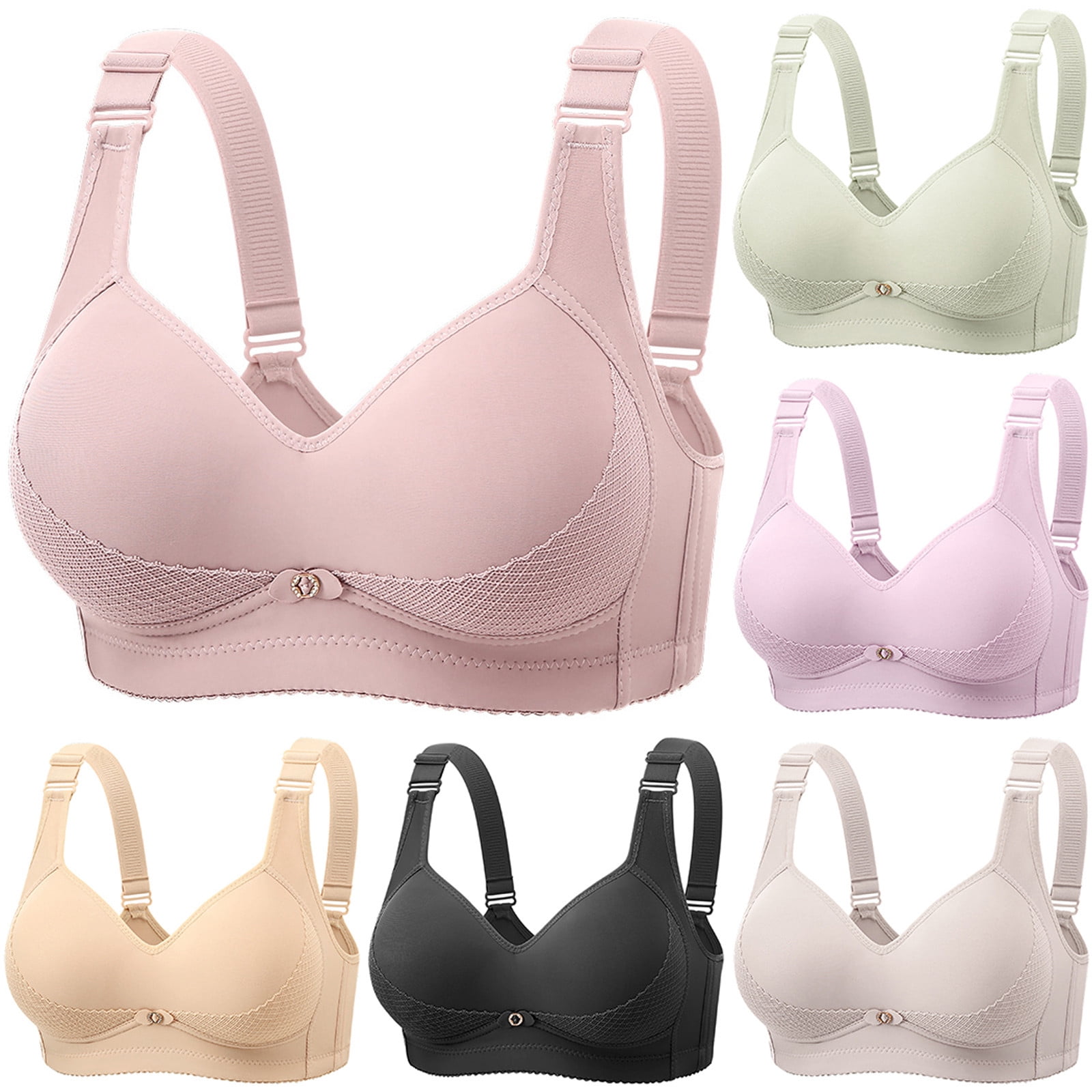 QNANSPI Women Push Up Bra,Everyday Bras,Plus Size Wirefree Bandeau ...