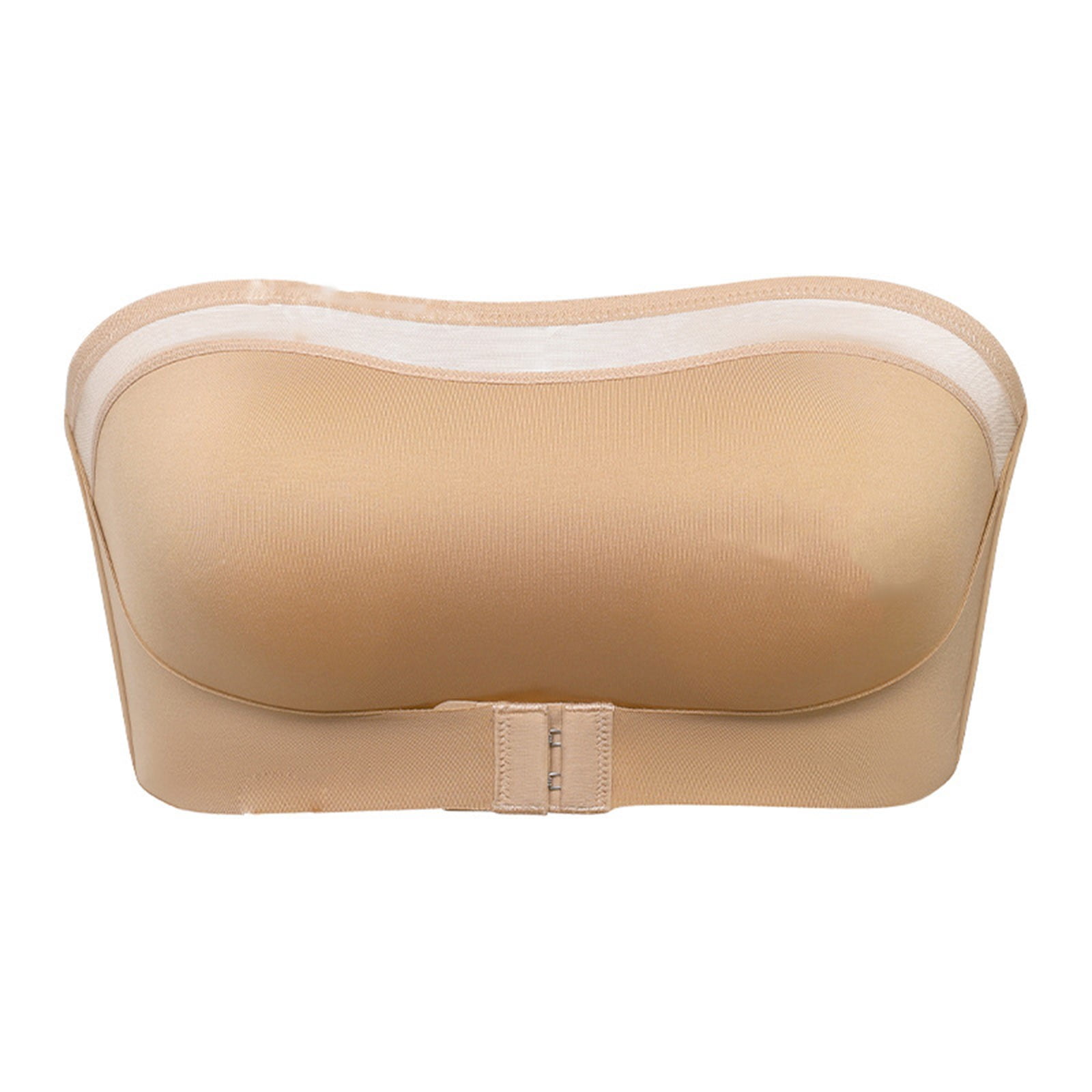 QNANSPI Women Strapless Bras,Everyday Bras,Sheer Mesh Adhesive Bandeau ...
