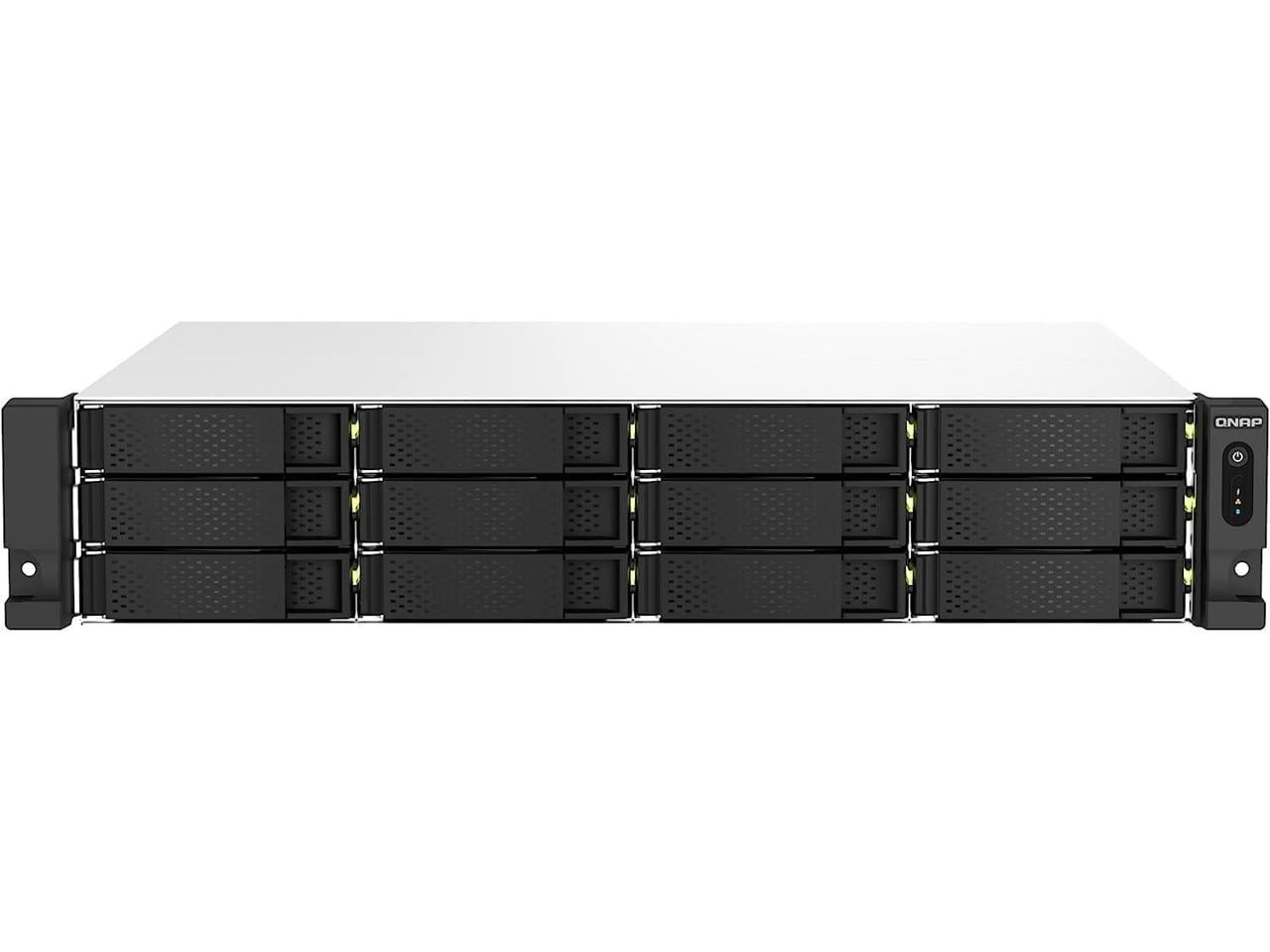 QNAP TS-1264U-RP-8G-US 2U 12-bay NAS/iSCSI IP-SAN, Intel Celeron 4C/4T , 8GB RAM On-Board, 2 ...