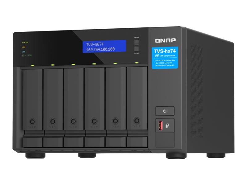 QNAP TVS-H674 - NAS server - 6 bays - SATA 6Gb/s - RAID JBOD, 0, 1, 5 ...