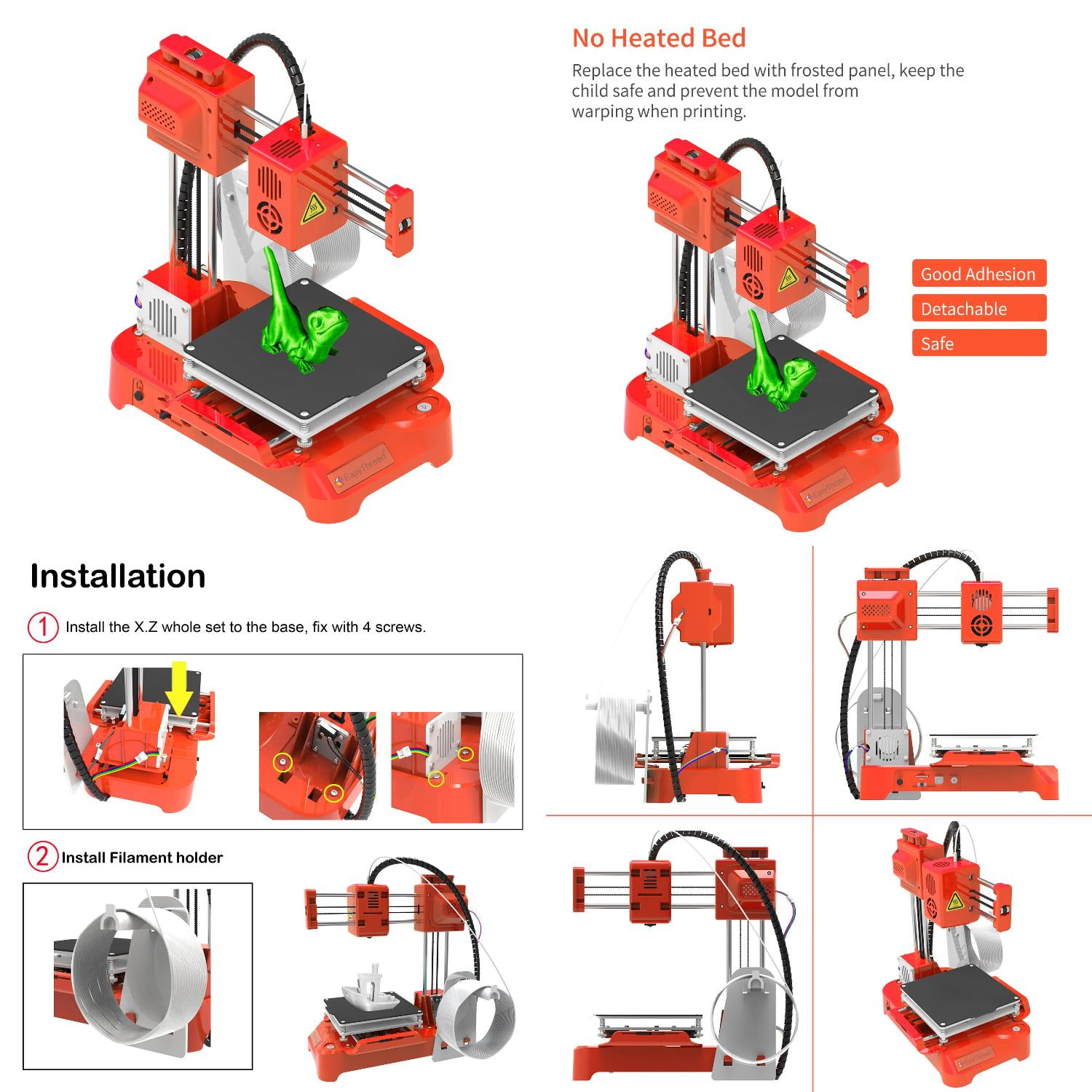 QNJAYN Compact K7 Children‘s Mini 3D Printer - Small 100x100x100mm Size ...