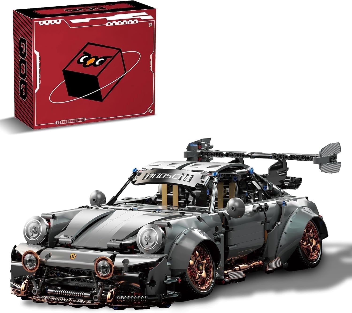 Leimao 1:10 Grey Supercar Kit (2435 Pcs)- ABS,Camshaft View, Brake ...