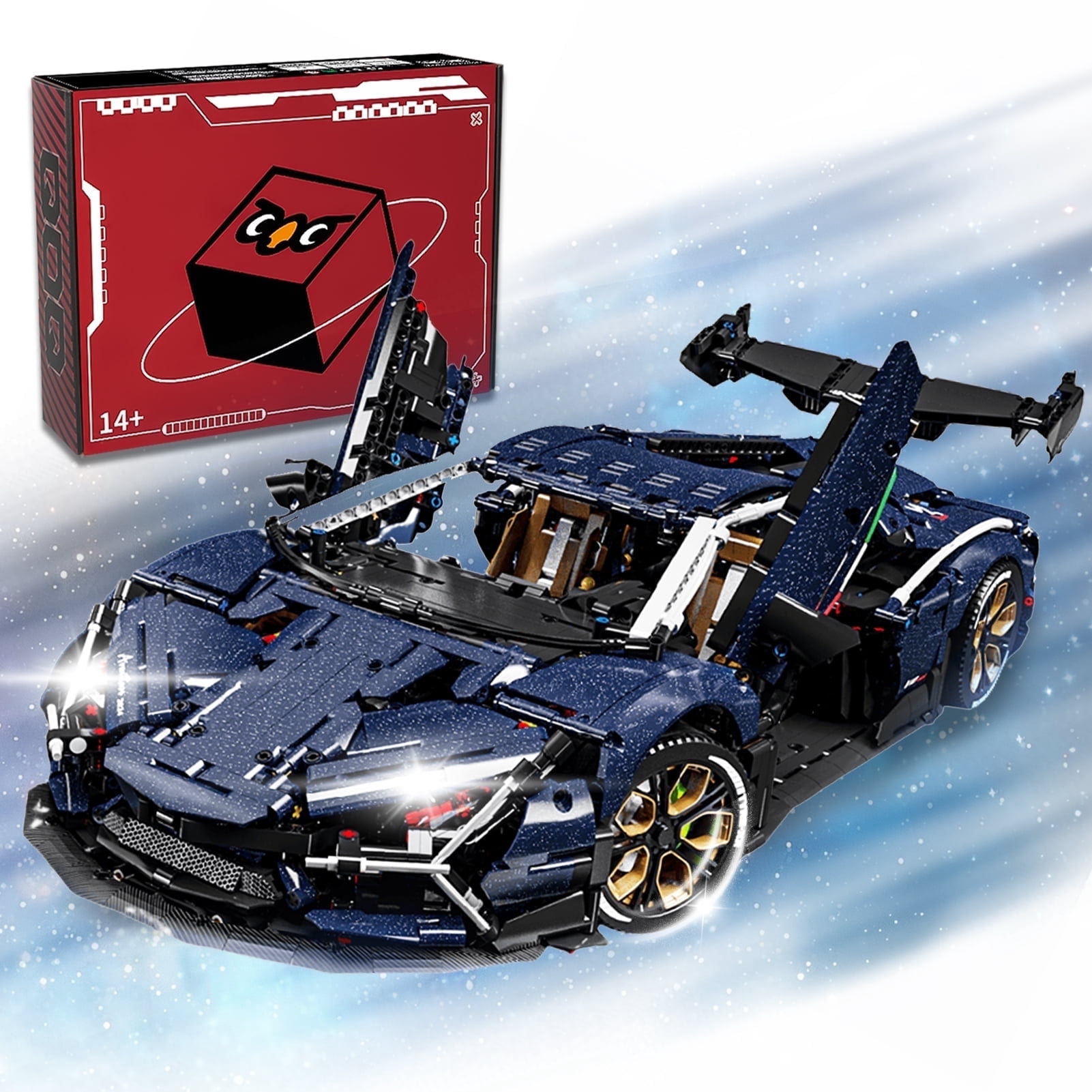 Leimao 1:8 Super Car Starry Blue with Glittering Sparkles ABS Building ...