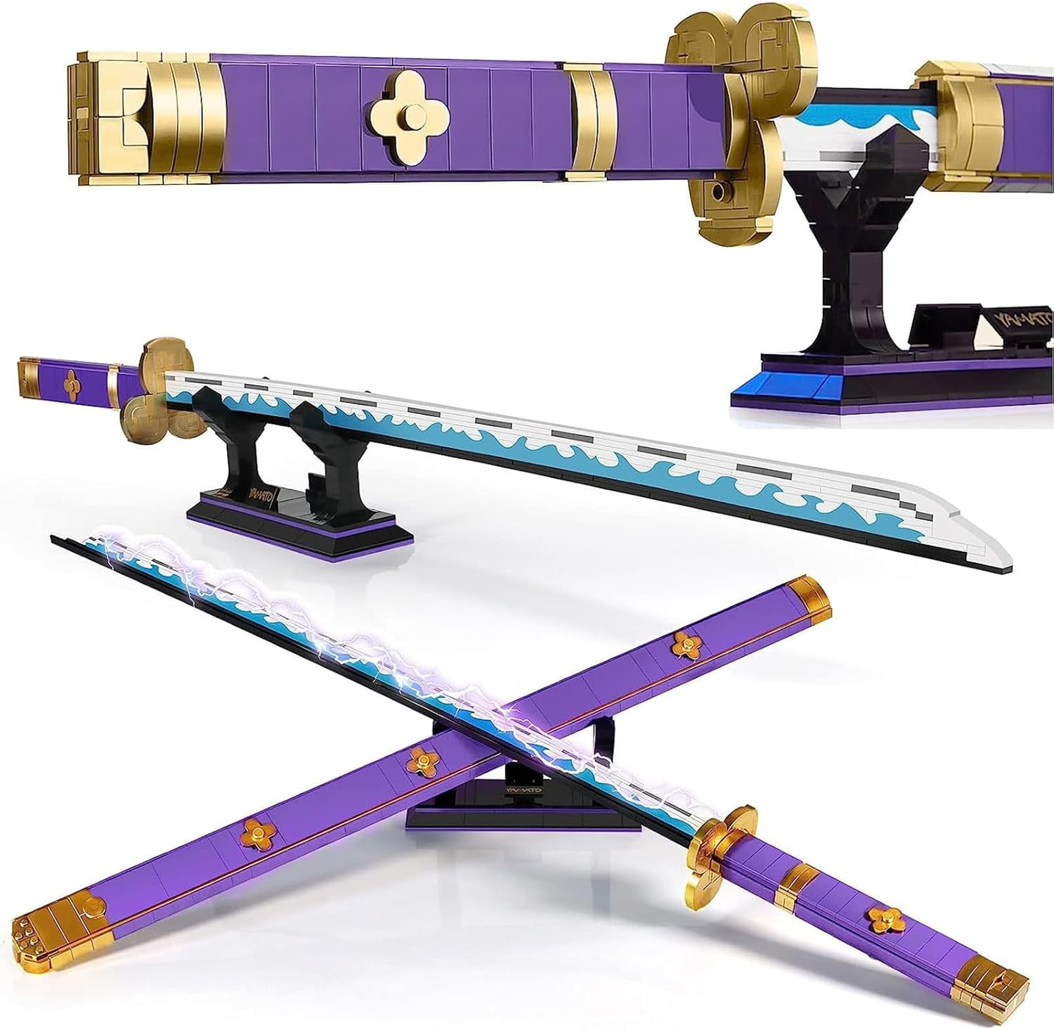 QOQ BRICK Building Sets Zoro Enma Yamato Sword Model Samurai Katana ...