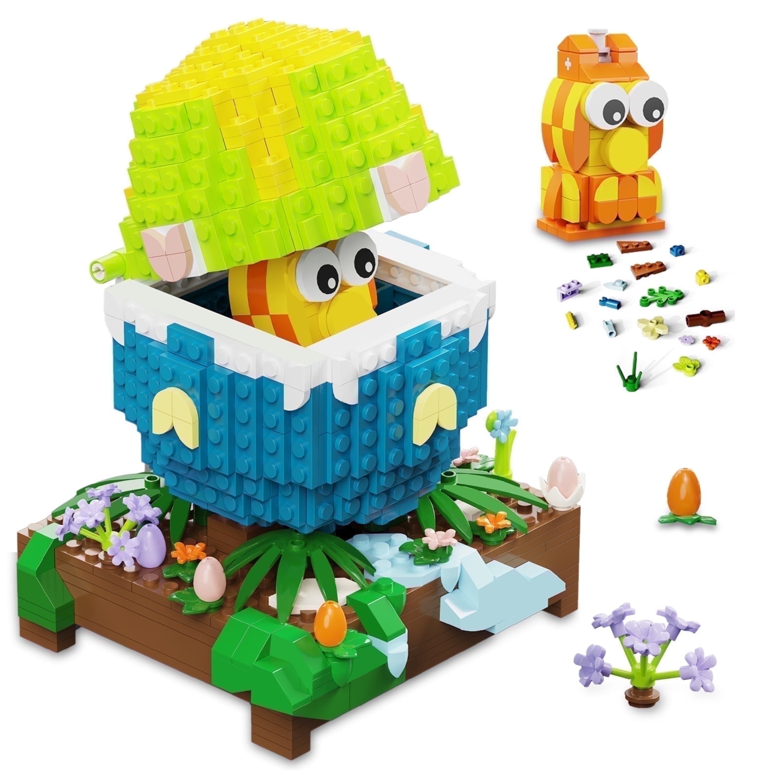 Leimao Easter Surprise Animal ABS Building Sets Toy Eggs Chick Inside ...