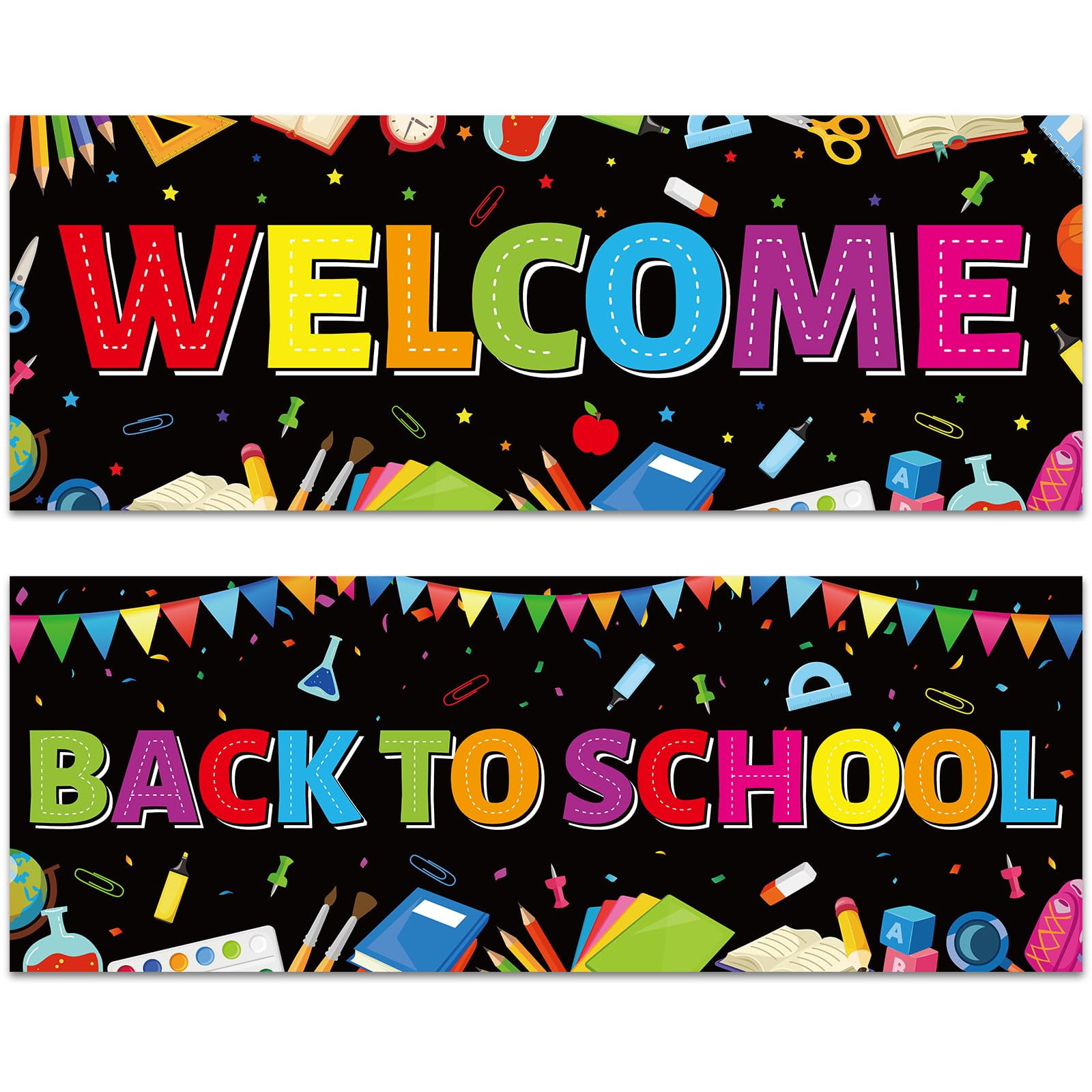 QOUBAI Welcome Classroom Banner Poster Colorful Welcome Back to School ...