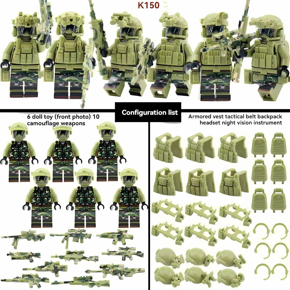 QPAZ Children's Building Block Set - Ghost Camouflage Special Forces ...