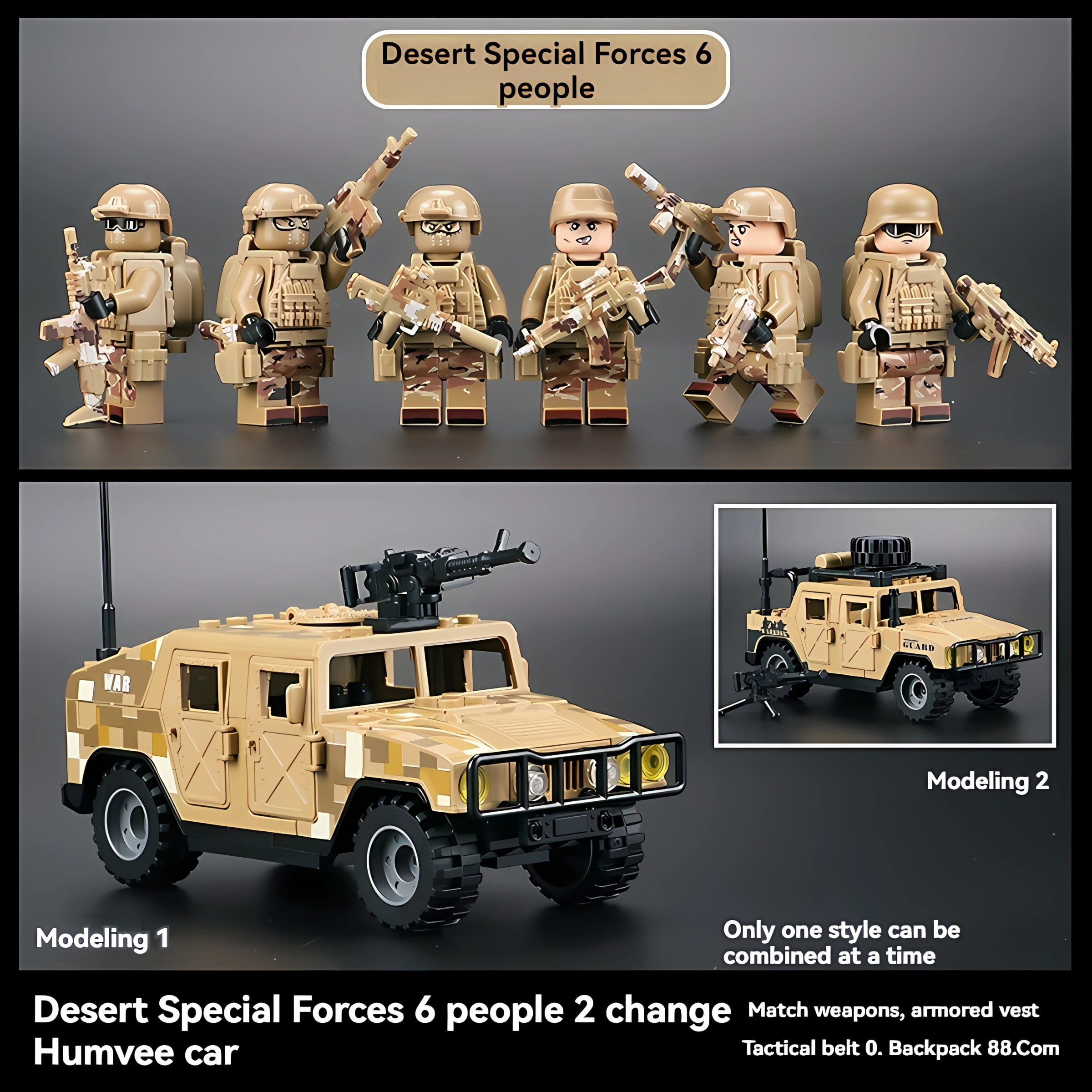 QPAZ Military Building Block Set - Desert Special Forces Ghost Soldier ...