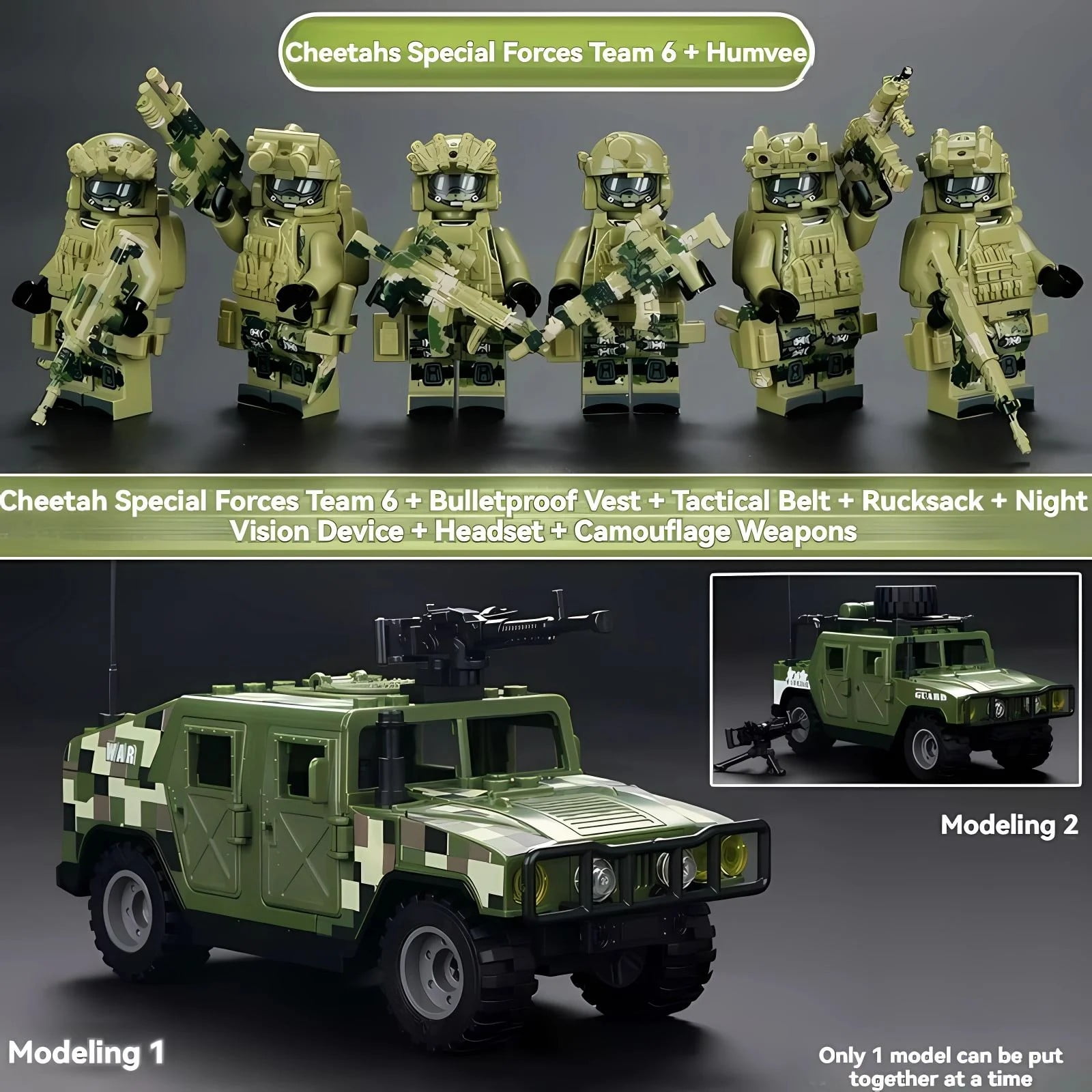 QPAZ Military Building Block Set - Desert Special Forces Ghost Soldier ...