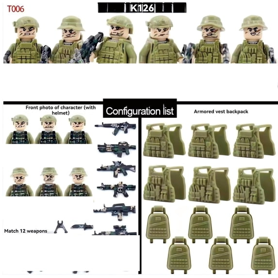 QPAZ Military Building Blocks Soldier Set - Desert Special Forces Ghost ...