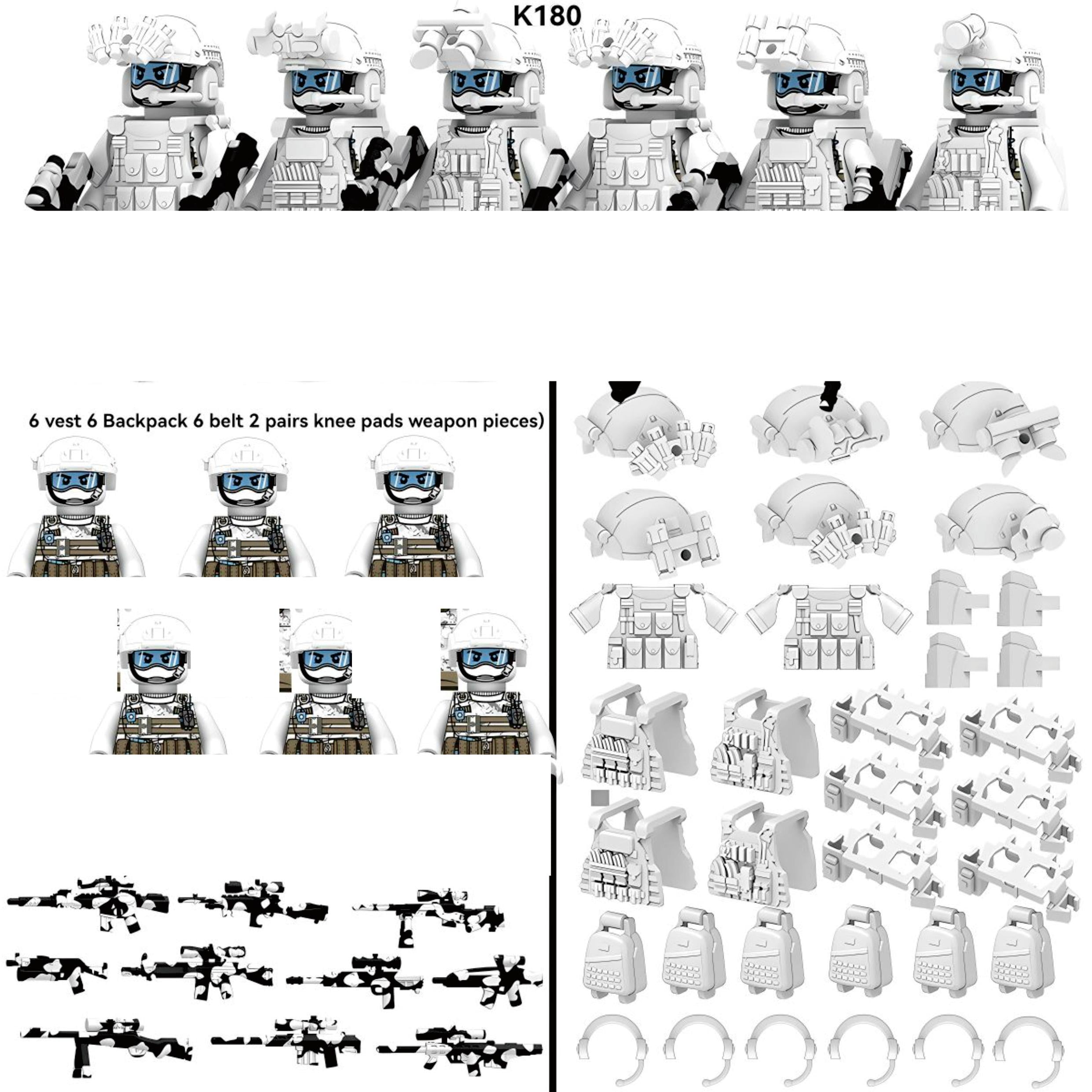 QPAZ Military Building Blocks Soldier Set - Desert Special Forces Ghost ...