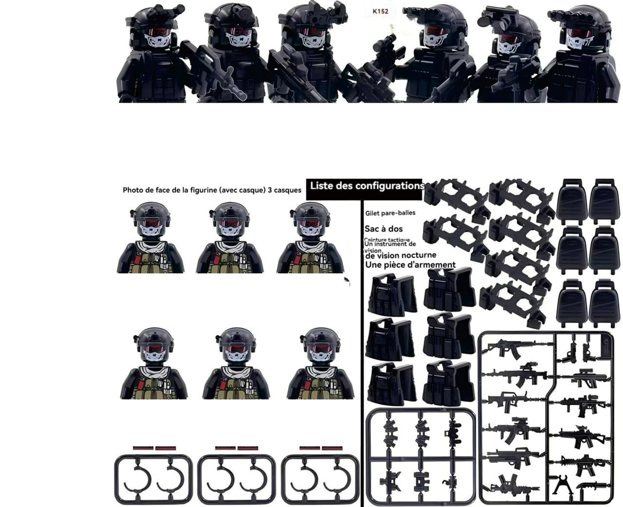 QPAZ Military Building Blocks Soldier Set - Desert Special Forces Ghost ...