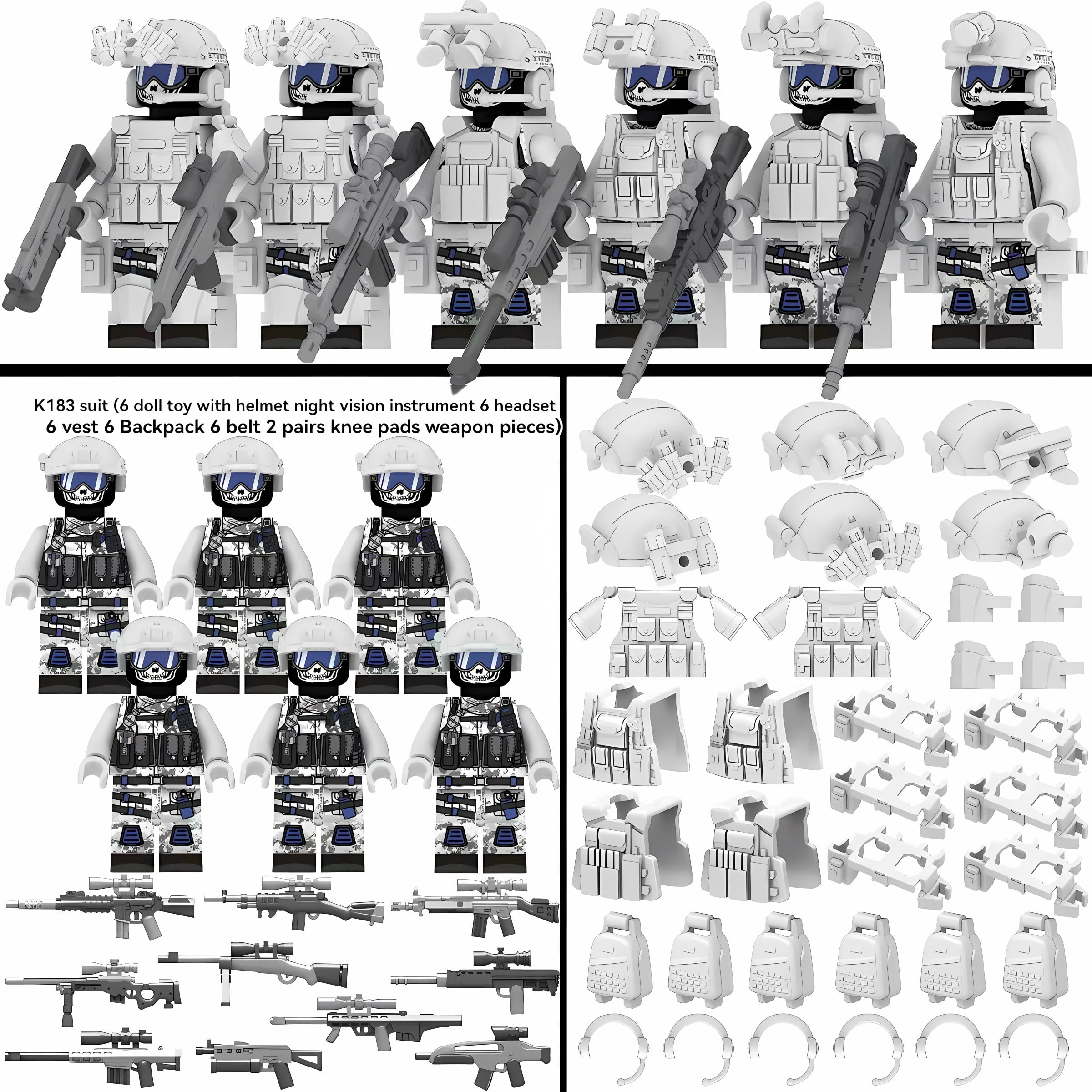 QPAZ Military Building Blocks Soldier Set - Desert Special Forces Ghost ...