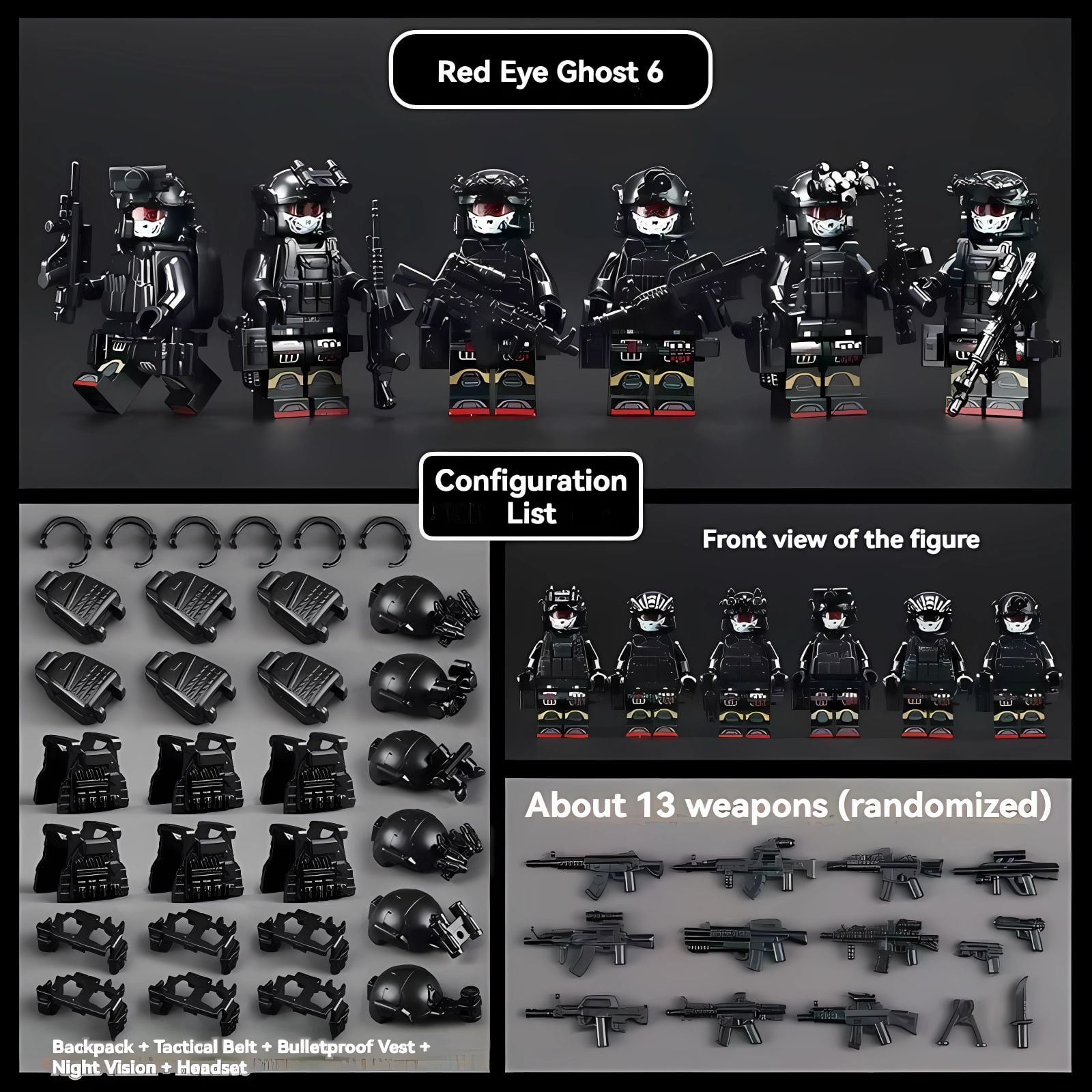 QPAZ Military Building Blocks Soldier Set - Desert Special Forces Ghost ...