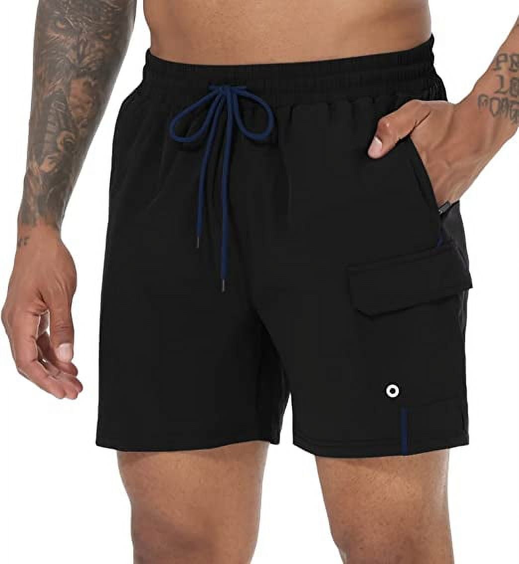QPNGRP Men's Beach Swim Trunks Quick Dry Sports Fitness Shorts ...