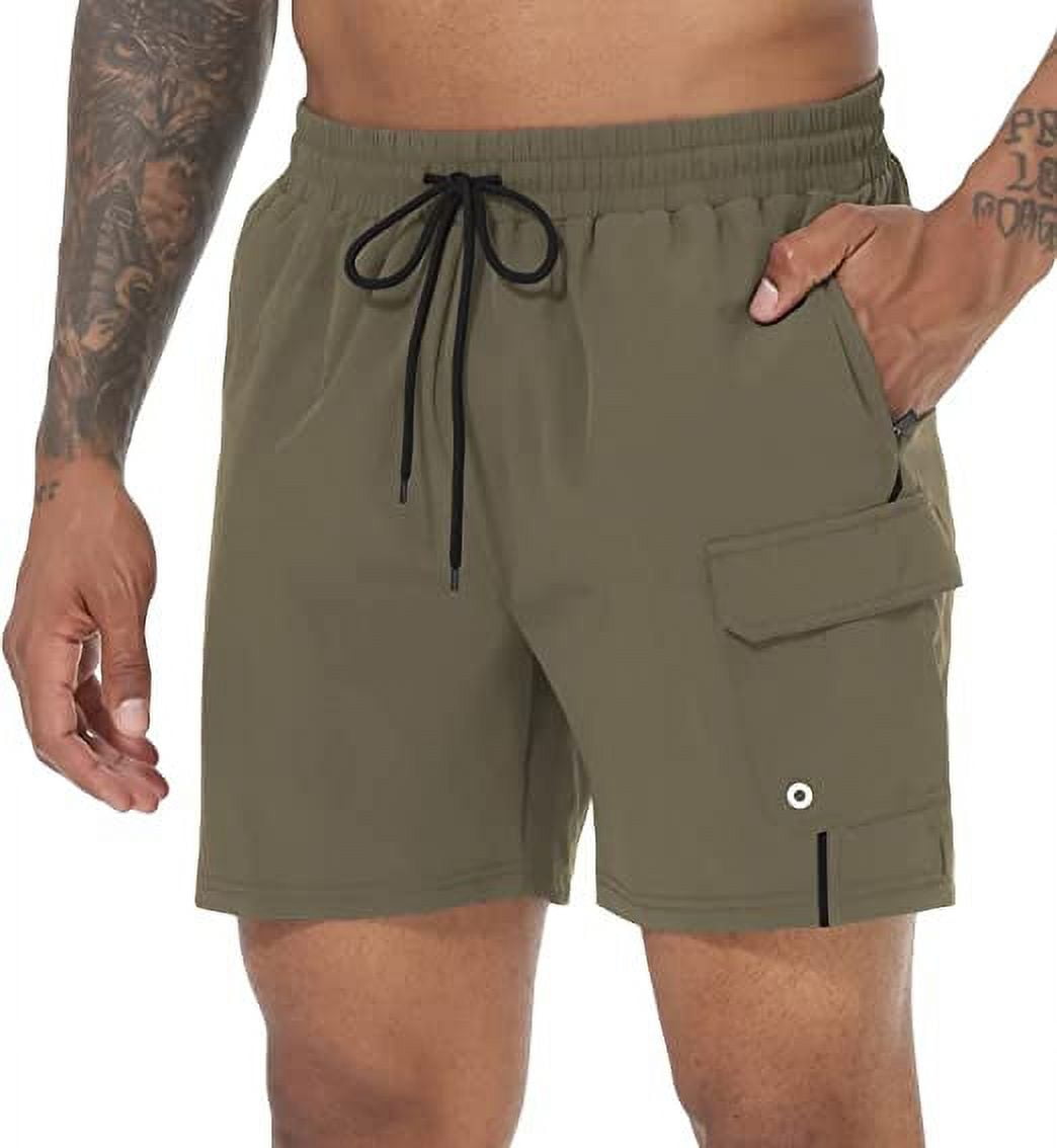 QPNGRP Men's Beach Swim Trunks Quick Dry Sports Fitness Shorts ...