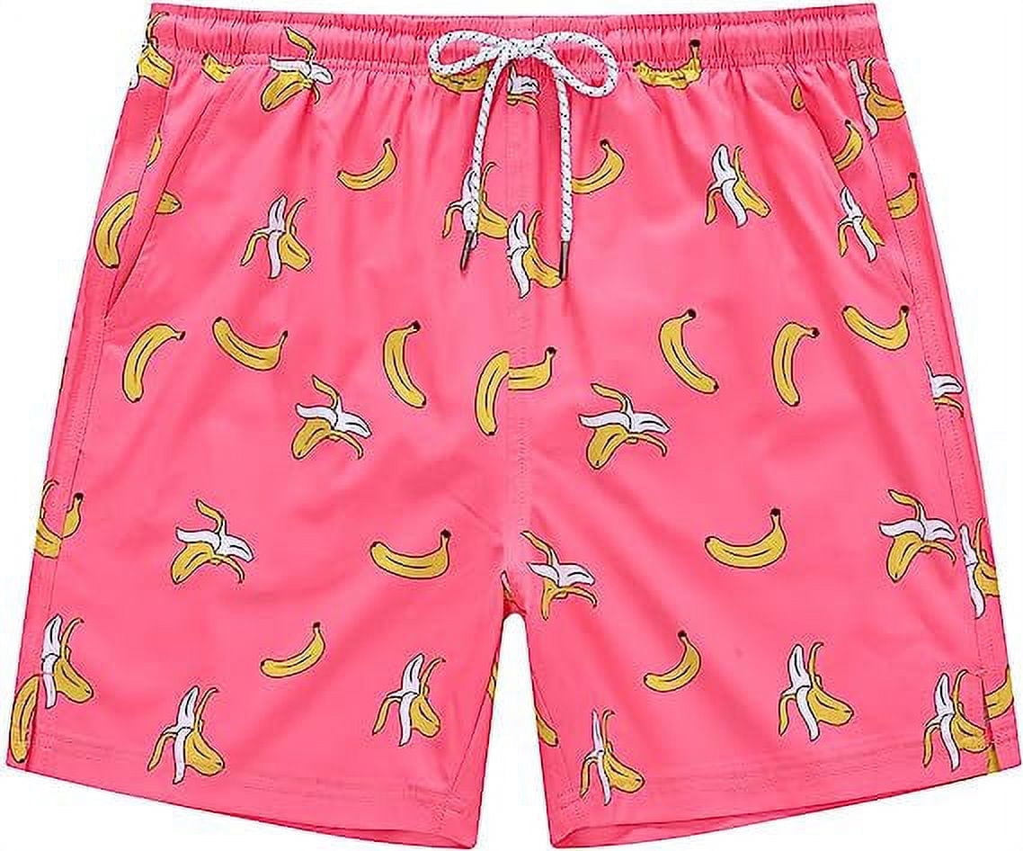 QPNGRP Men's Swim Trunks Quick Dry Beach Shorts with Mesh Lining ...