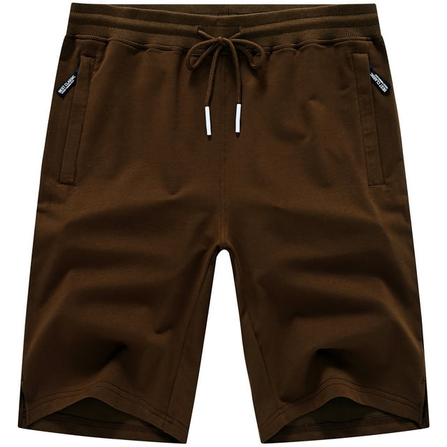 QPNGRP Men's Workout Stretch Shorts Casual Drawstring Elastic Zipper ...