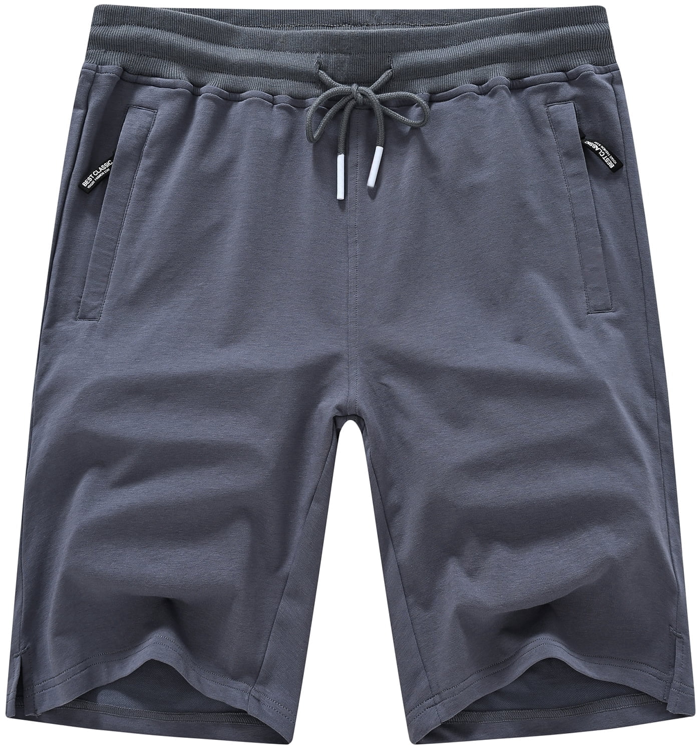 QPNGRP Men's Stretchy Workout Shorts, Cotton Polyester Blend, Zipper ...
