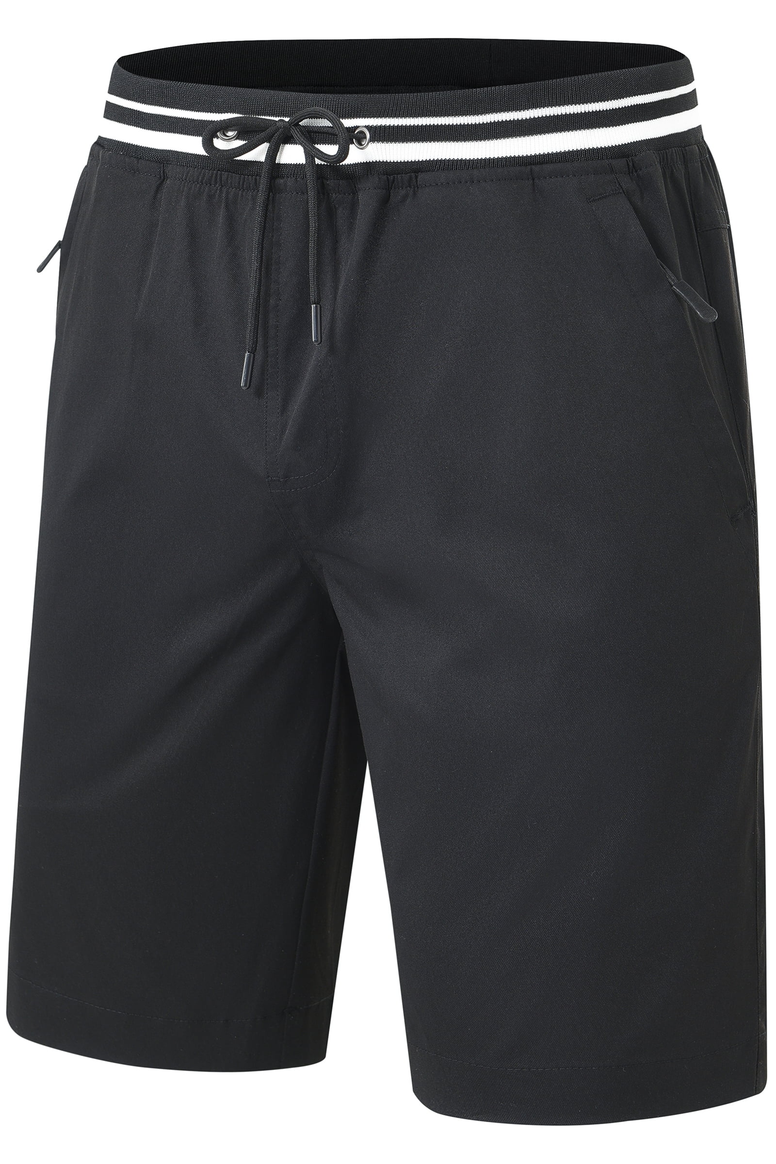 QPNGRP Men's Zipper Pocket Quick Dry Shorts Drawstring Elastic ...