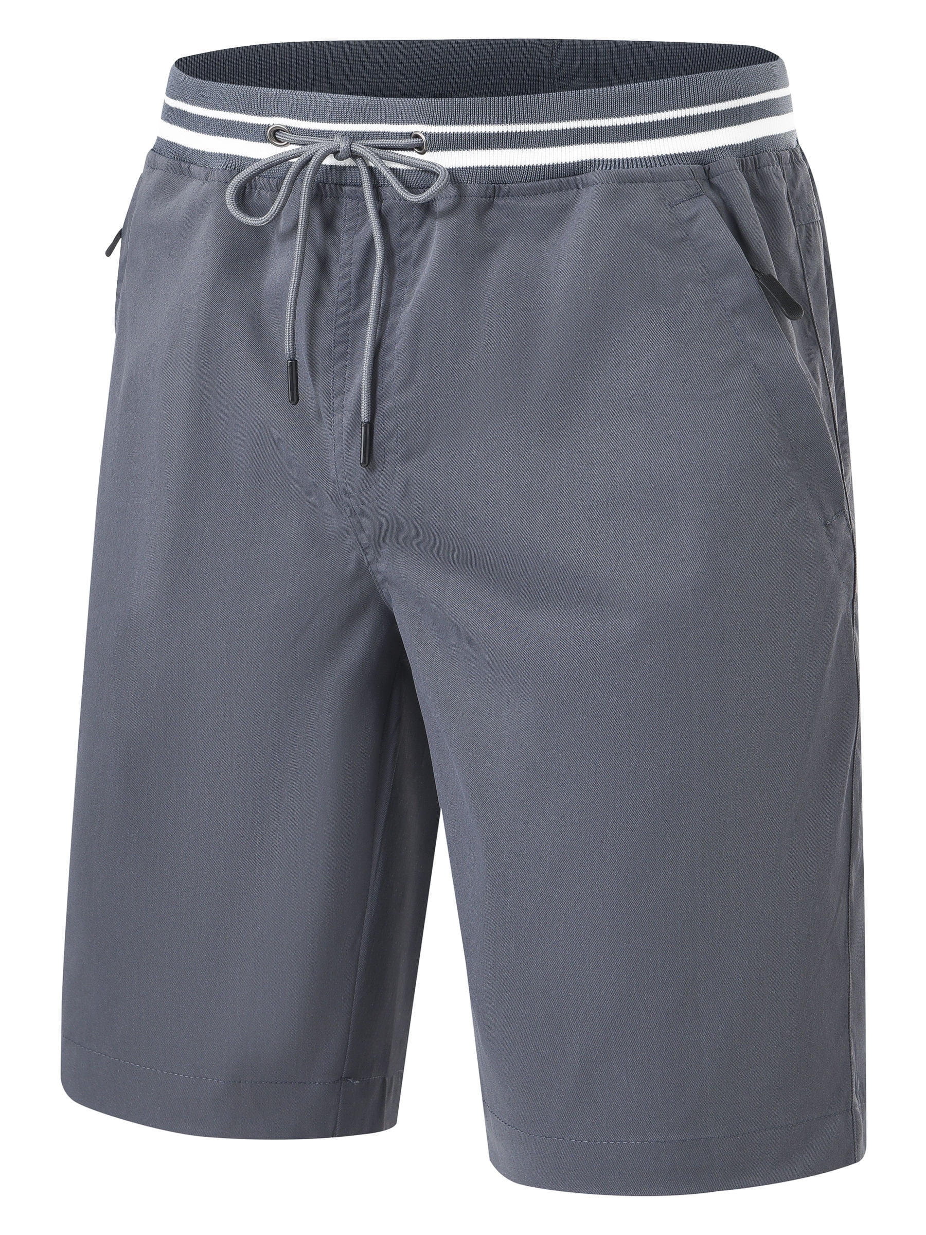 QPNGRP Men's Zipper Pocket Quick Dry Shorts Drawstring Elastic ...