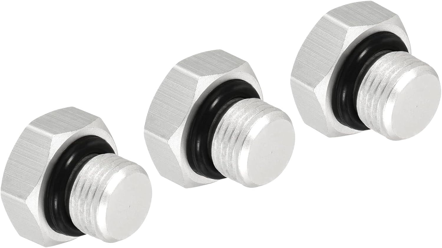QPPOIH-G1/8 Male Thread Hex Head Pipe Plug, 3 Pack Aluminum Nut Cap ...