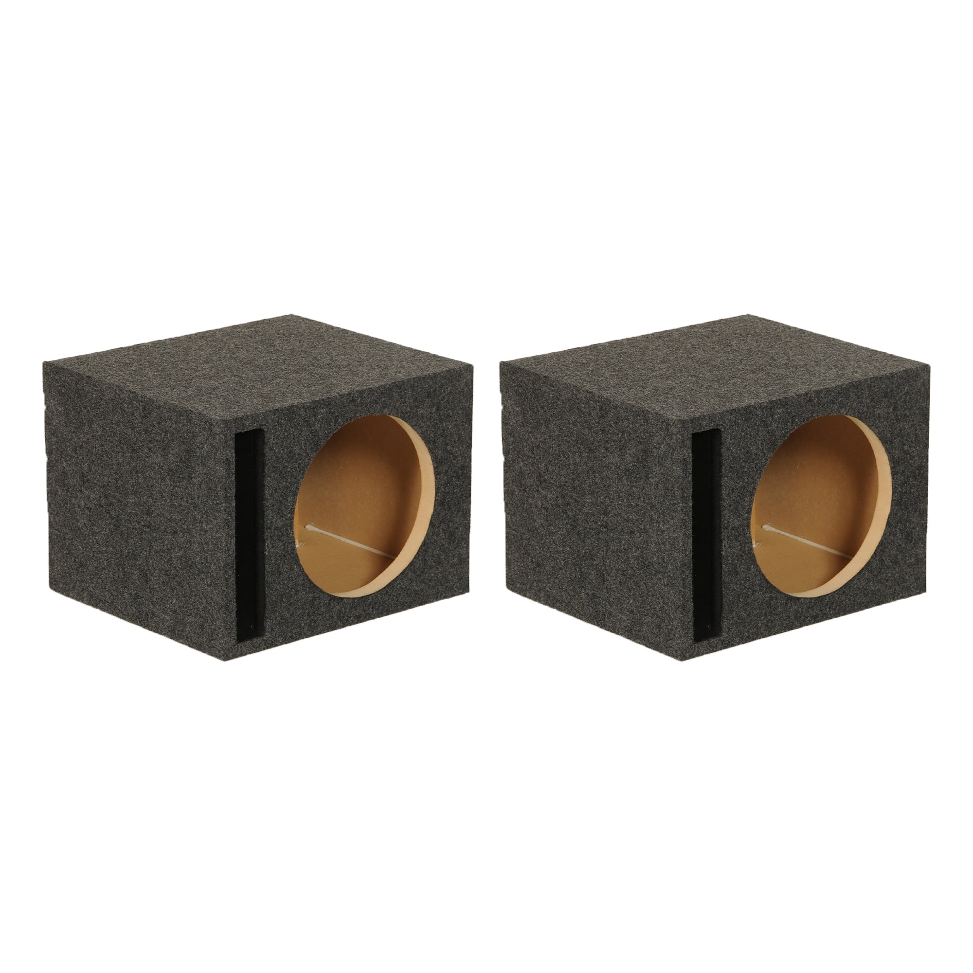 QPower QBASS Dual Vented 12 Inch Single Subwoofer Box, Charcoal (2 Pack ...