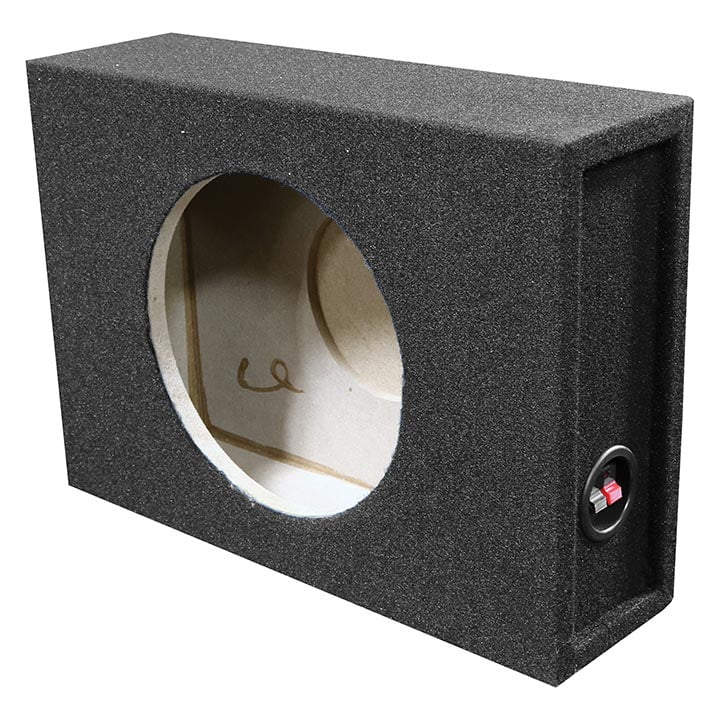 "QPower 10"" Shallow Single Sealed Subwoofer Box, Slim Truck Design, 18 ...