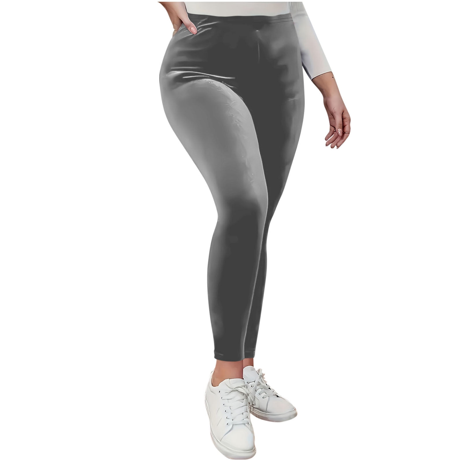 QQAMB Women's Leggings High Waist Velvet Elastic Leggings Velvet Warm ...