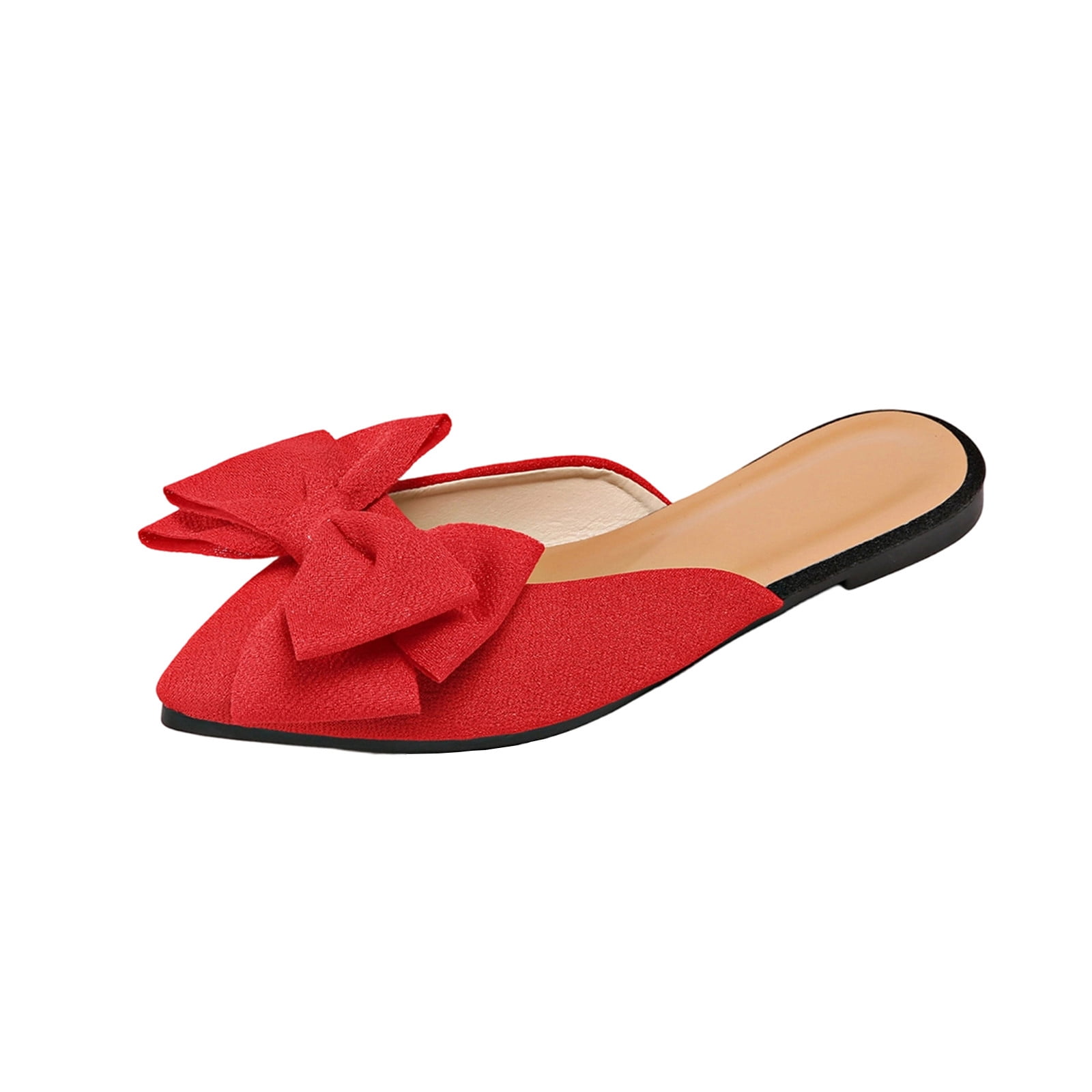 QQAMB Women's Mules,Pointed Toe Backless Loafers,Comfortable Slip-on ...