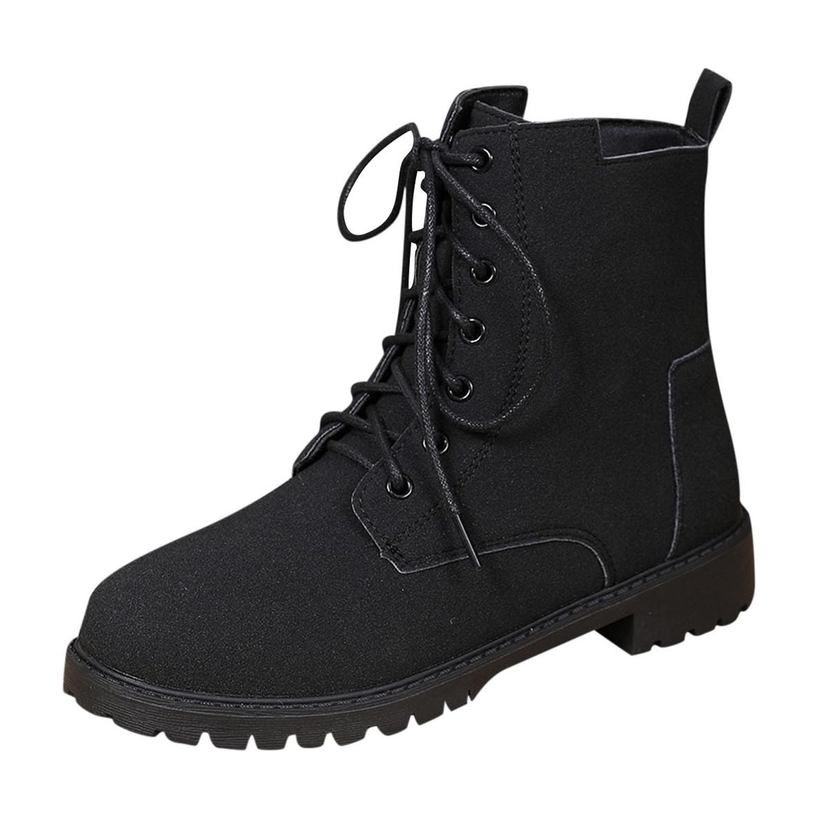 DeHolifer Womens Combat Ankle Boots, Lace Up Lug Sole Combat Shoes ...
