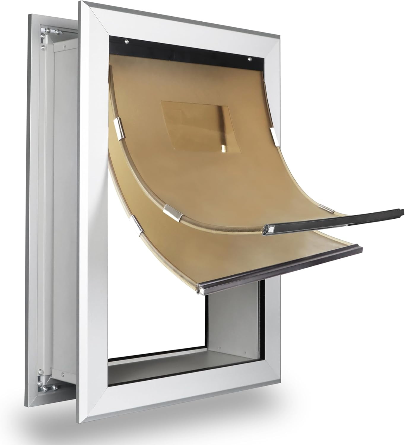 QQDLLL Aluminum Dog Door for Wall,Security Dog Door with Telescoping ...