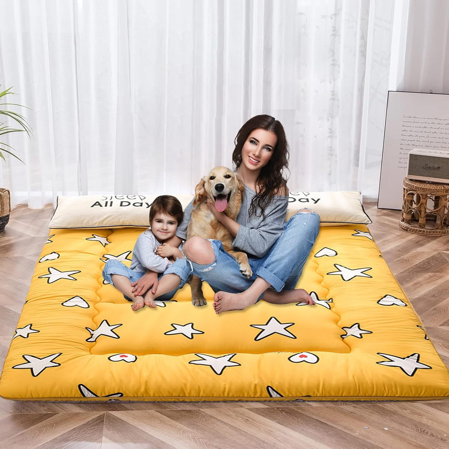 QQP Japanese Futon Floor Mattress Foldable Tatami Floor Mat Bed ...