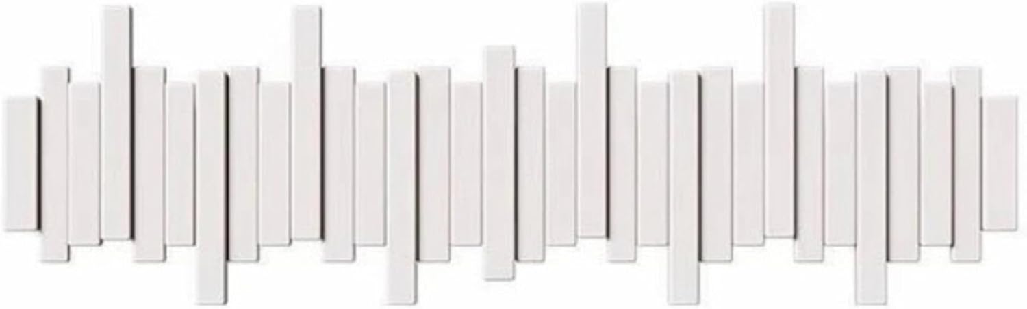 QQP Natural Wooden Piano Key Coat Rack, Wall Mounted Coat Hooks Wall ...