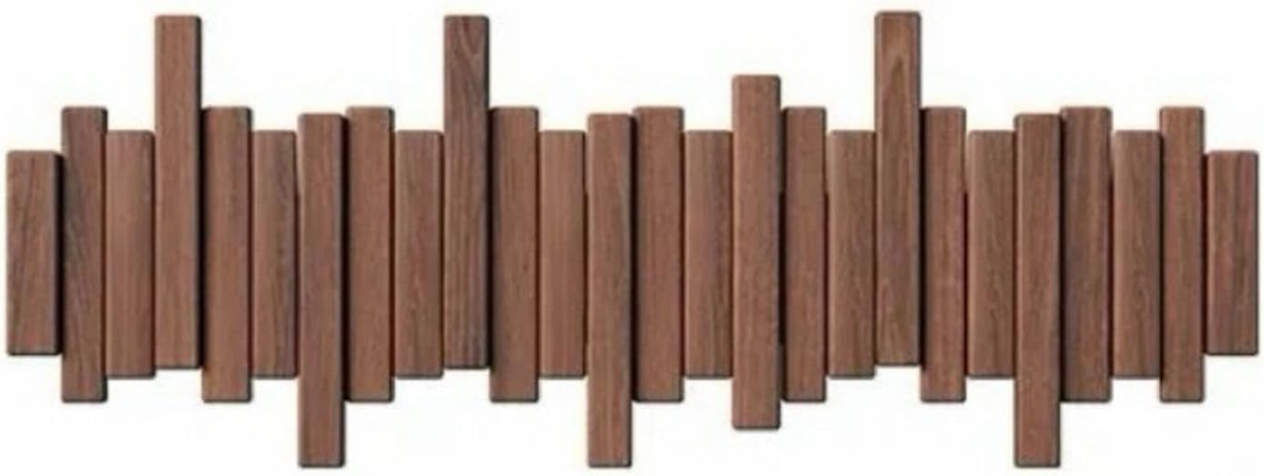 QQP Natural Wooden Piano Key Coat Rack, Wall Mounted Coat Hooks Wall ...