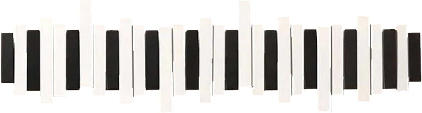 QQP Natural Wooden Piano Key Coat Rack, Wall Mounted Coat Hooks Wall ...