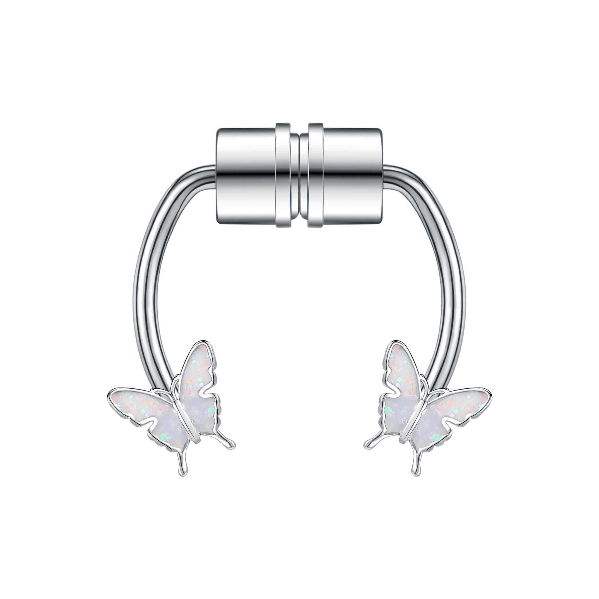 QQTDFG 1/3Pcs Stainless Steel Fake Nose Piercing Butterfly Magnetic ...