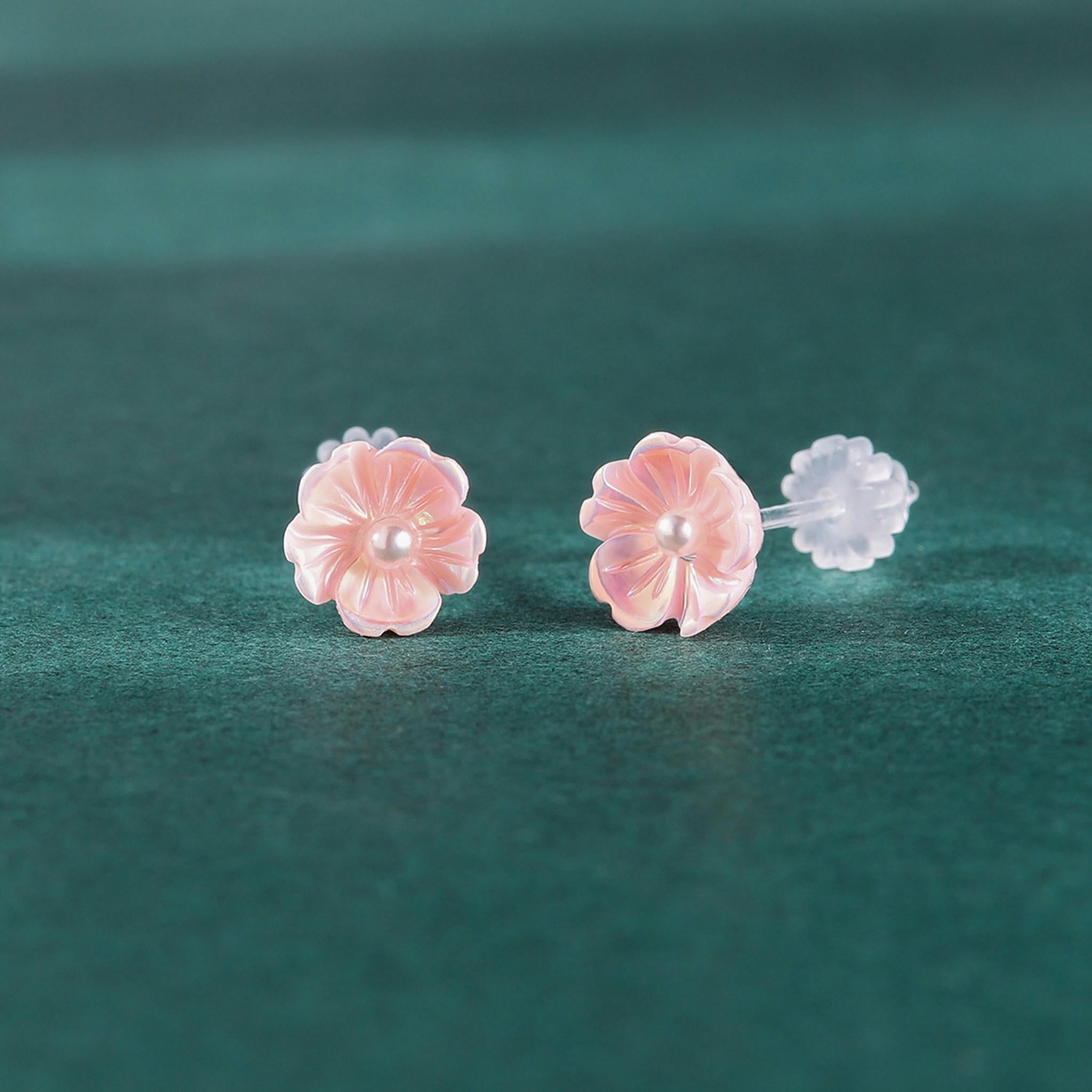 QQTDFG 1/7 Pairs Plastic Resin Stud Earrings Cherry Blossom Cartilage ...