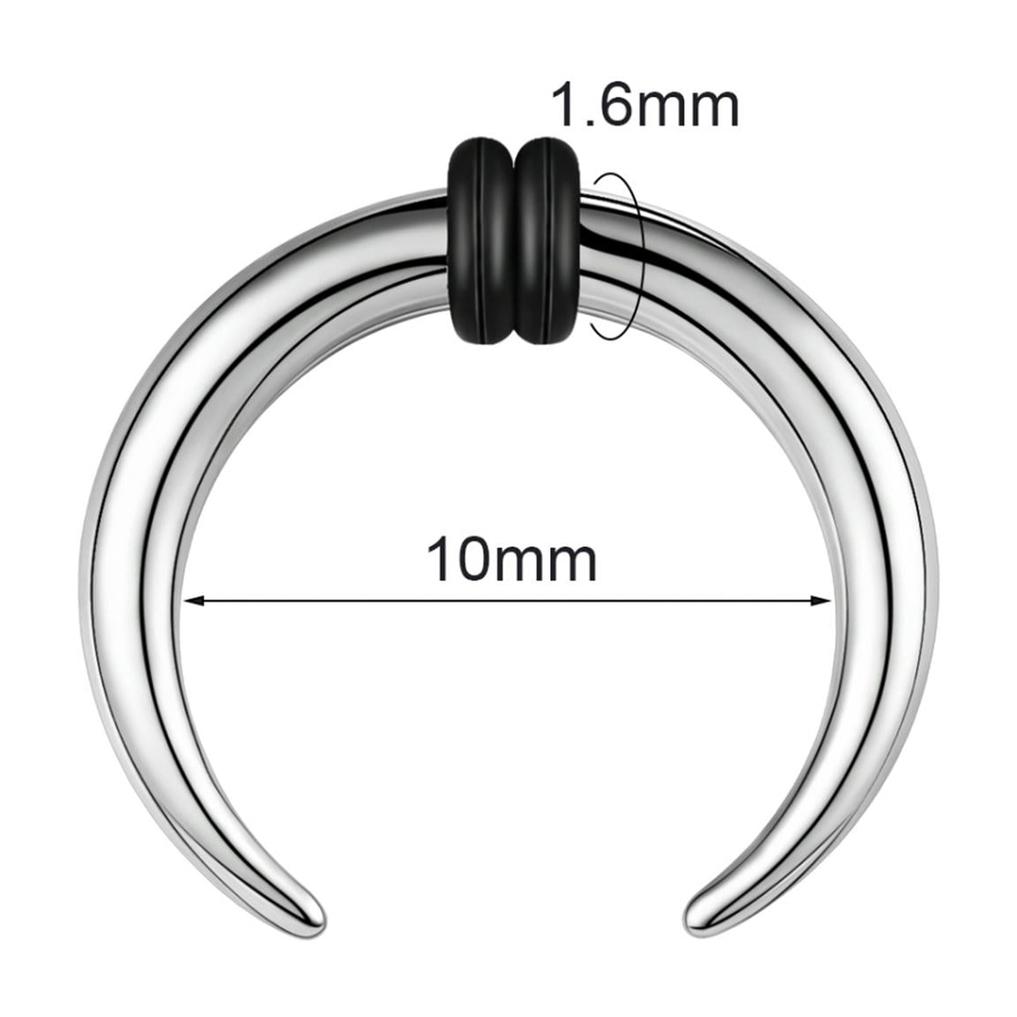 QQTDFG 1 Pc Surgical Steel Septum Rings Buffalo Septum Pincher Tapers ...