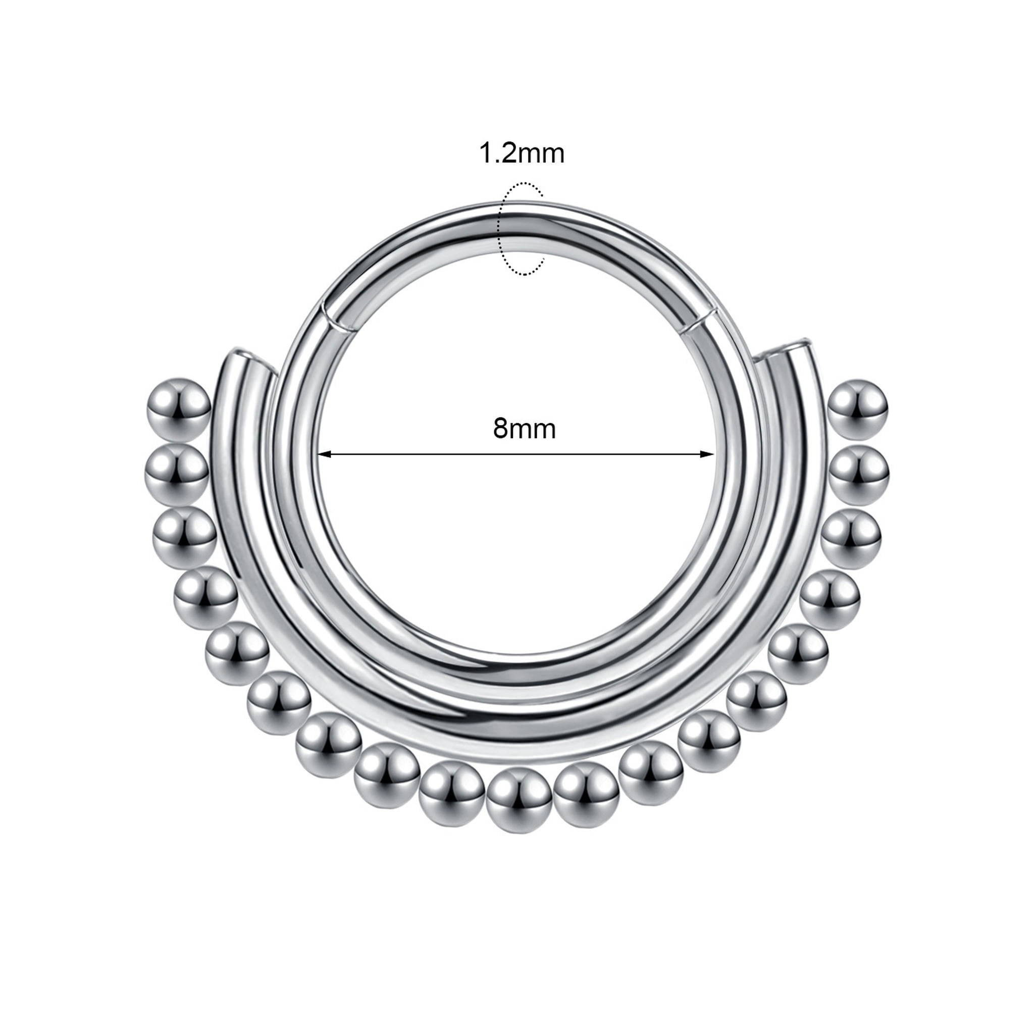 QQTDFG 1 Piece 16g Stainless Steel Septum Ring Crystal Cartilage ...