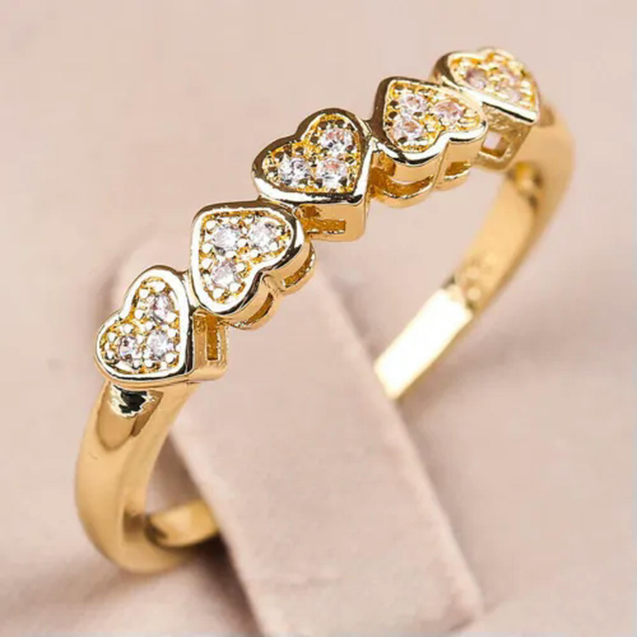 QQTDFG 14k Gold Filled Elegant Heart Shaped Jewelry Women Wedding Party ...