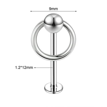 QQTDFG 16G Stainless Steel Gold Labret Stud CZ Lip Helix Conch Tragus ...