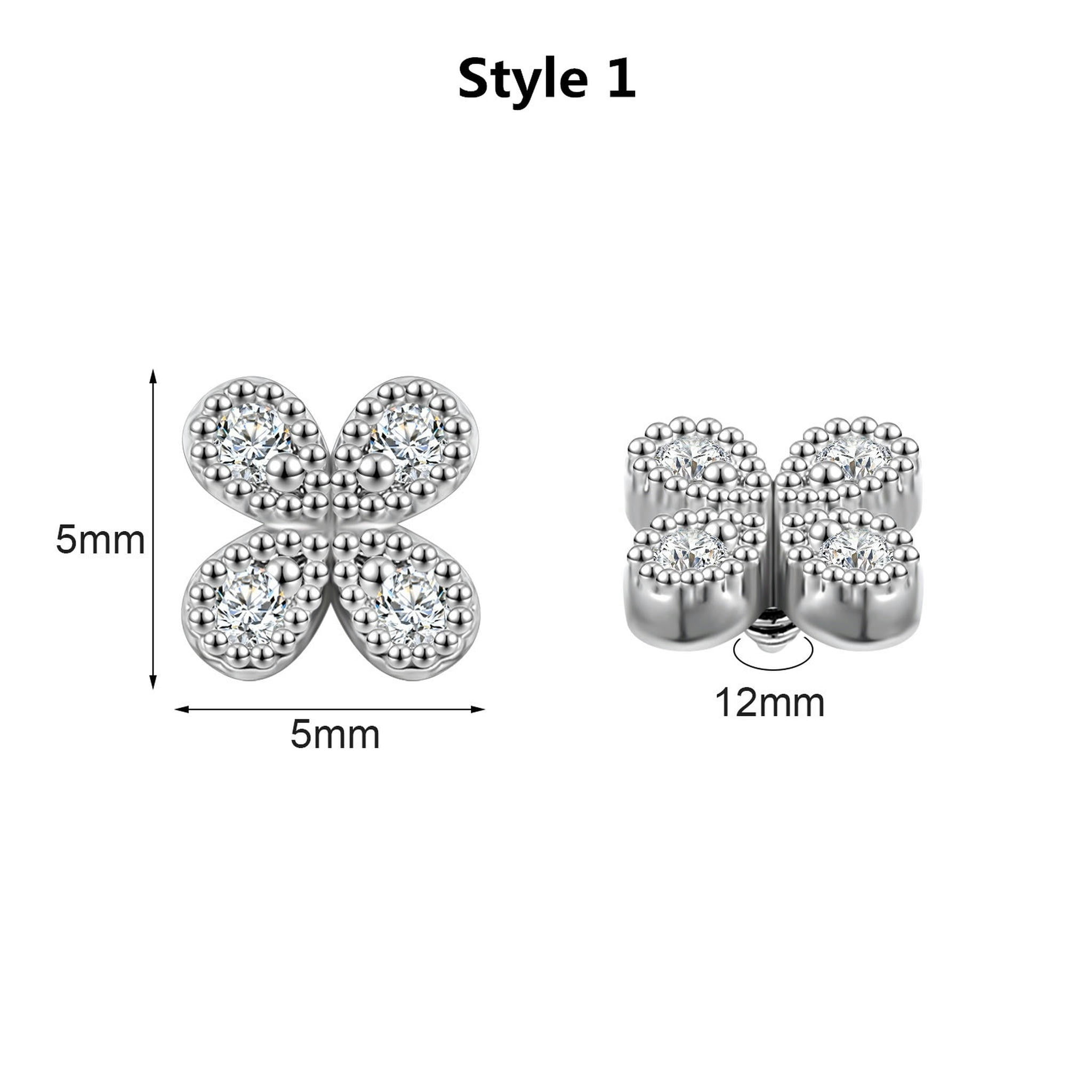 QQTDFG 16g Stainless Steel Dermal Piercing Dermal Anchor Tops CZ Skin ...