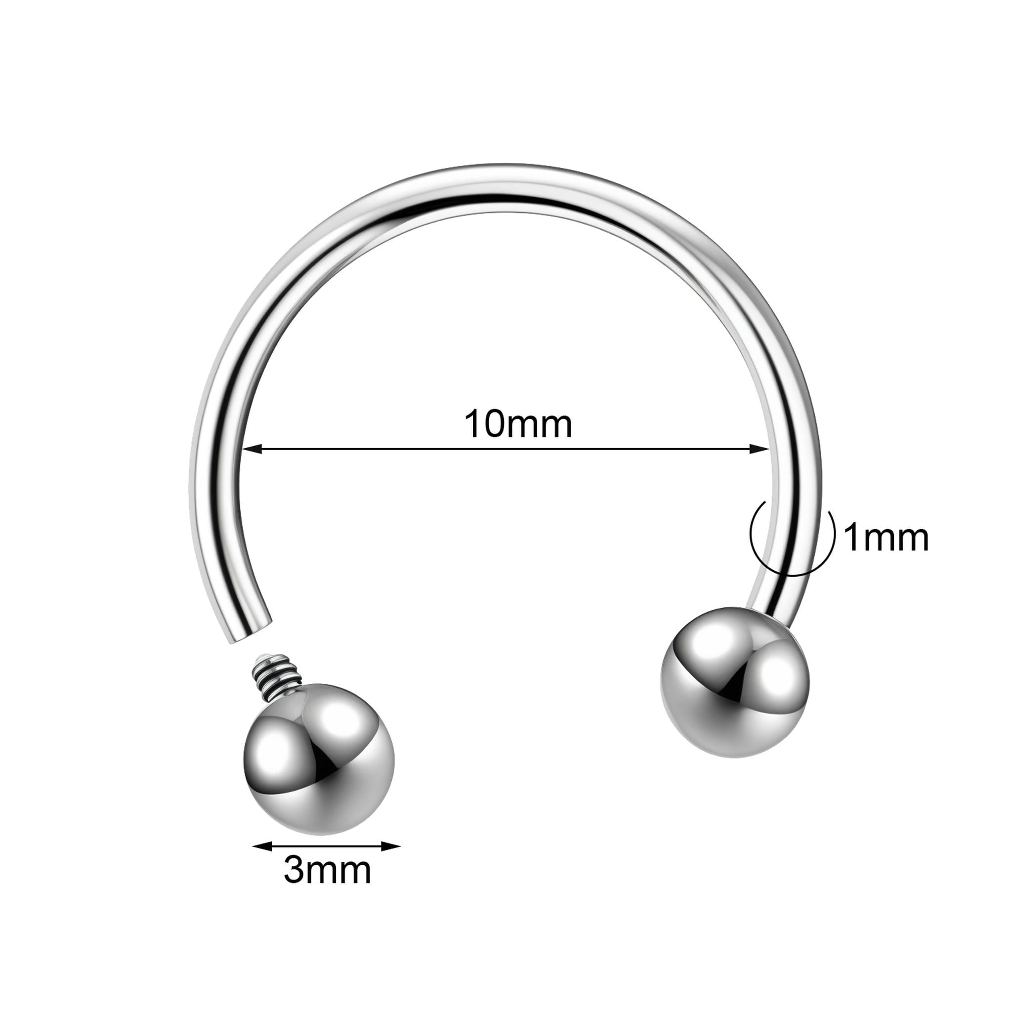 QQTDFG 1Pc Surgical Steel Internally Threaded Septum Ring Nose Ear Lip ...