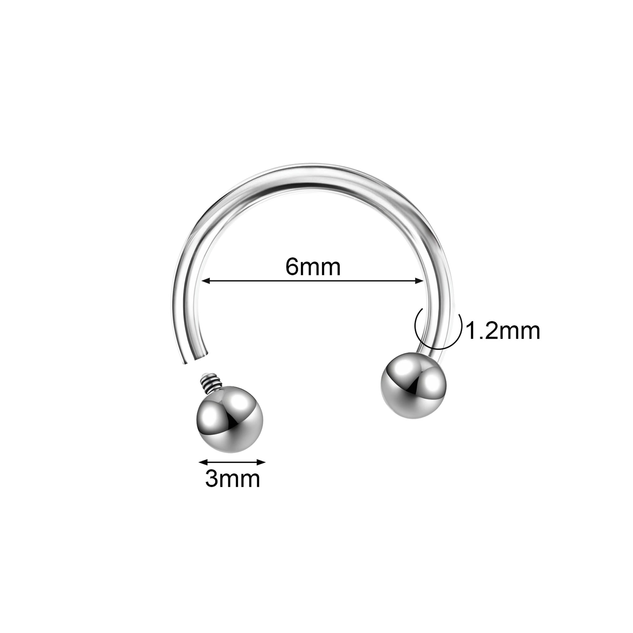 QQTDFG 1Pc Surgical Steel Internally Threaded Septum Ring Nose Ear Lip ...