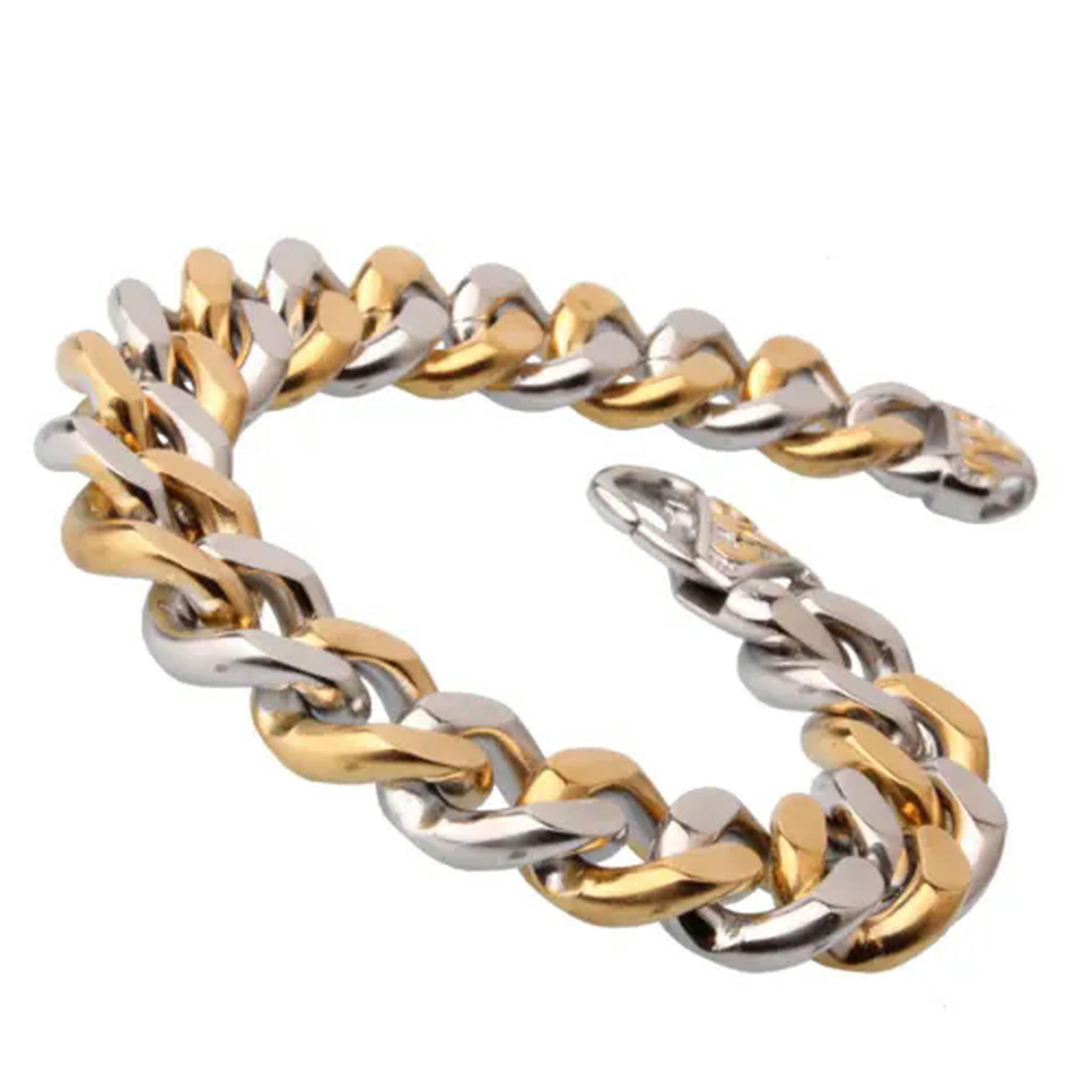 QQTDFG 7-11" Classic Mens Chain Wristband 316L Stainless Steel Curb ...