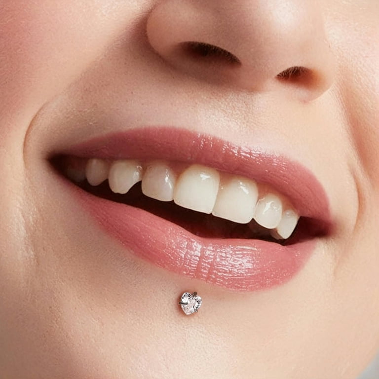 Lip Piercing Stud 6Pcs 16G Stainless Steel Lip Piercing Ring Set