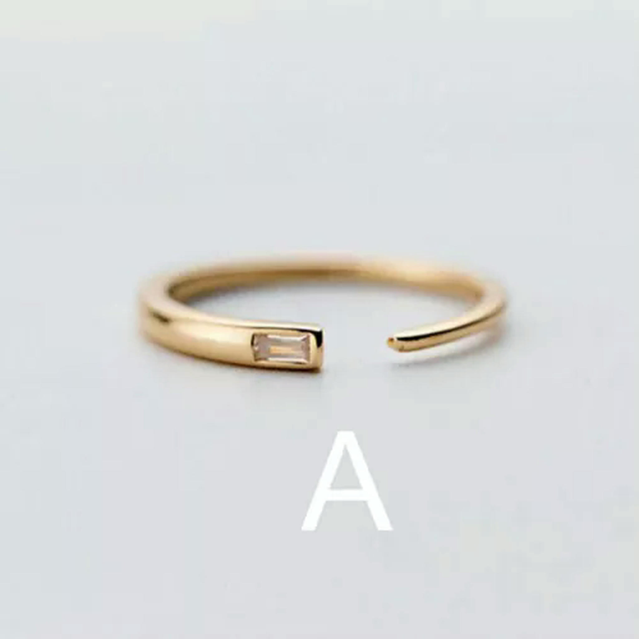 QQTDFG 925 Sterling Silver CZ Dainty Thin Stackable Open Pinkie Ring ...