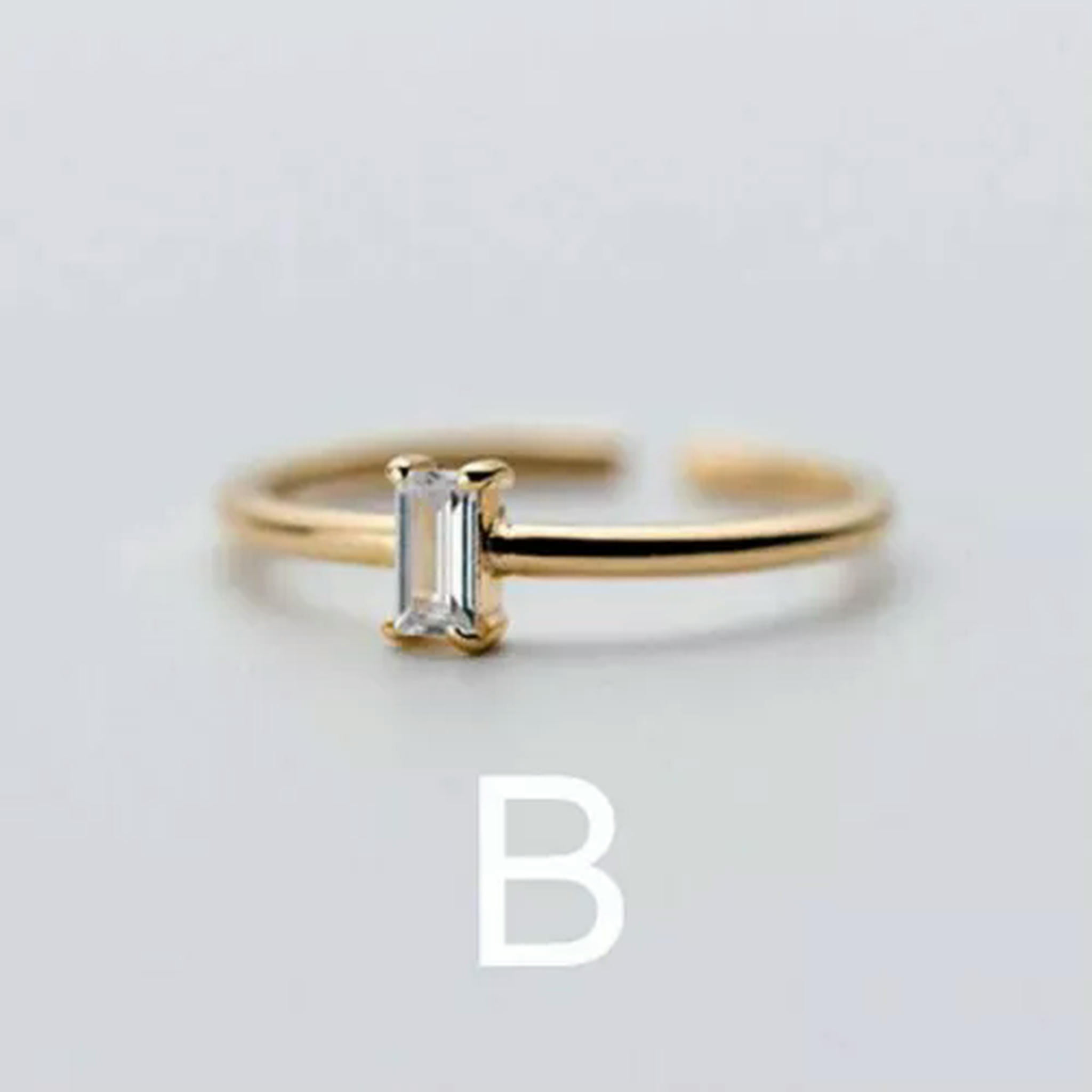 QQTDFG 925 Sterling Silver CZ Dainty Thin Stackable Open Pinkie Ring ...